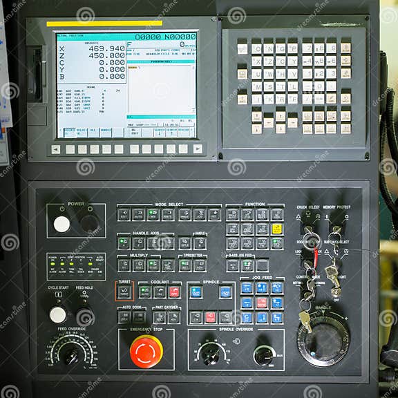 Front View on Cnc Milling Machine Control Panel Stock Image - Image of ...