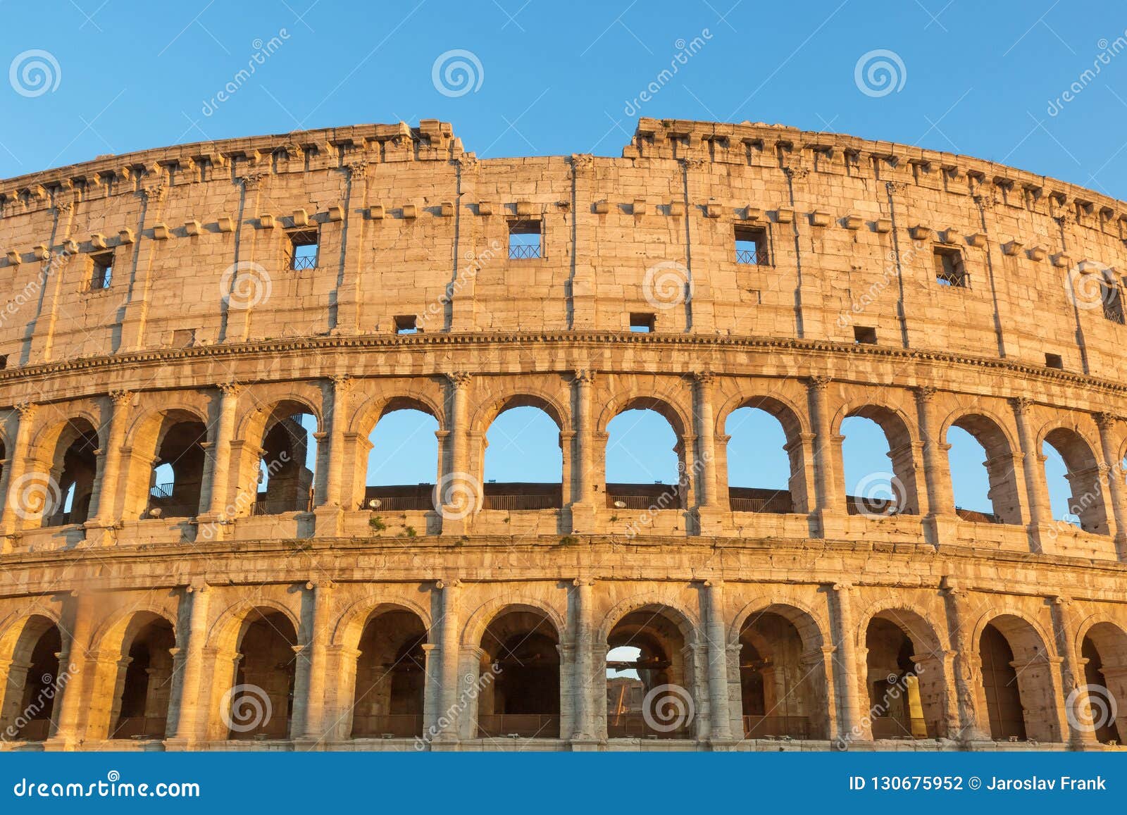 Front View of the Colosseum in Rome Stock Photo - Image of building ...