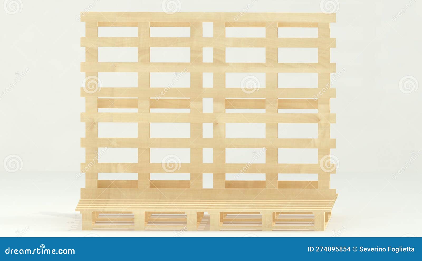 Front View Combination of Wooden Pallets with Blue Background Stock ...