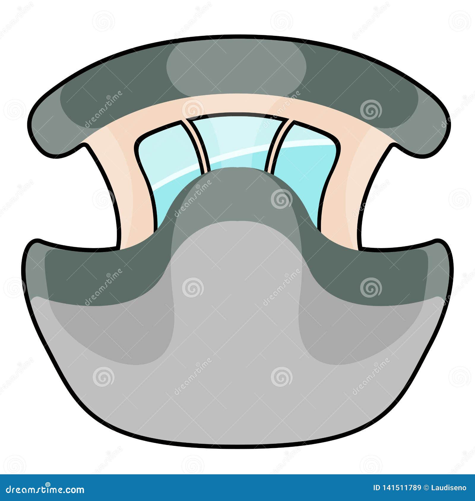 Front view of a comic ship stock vector. Illustration of clipart ...