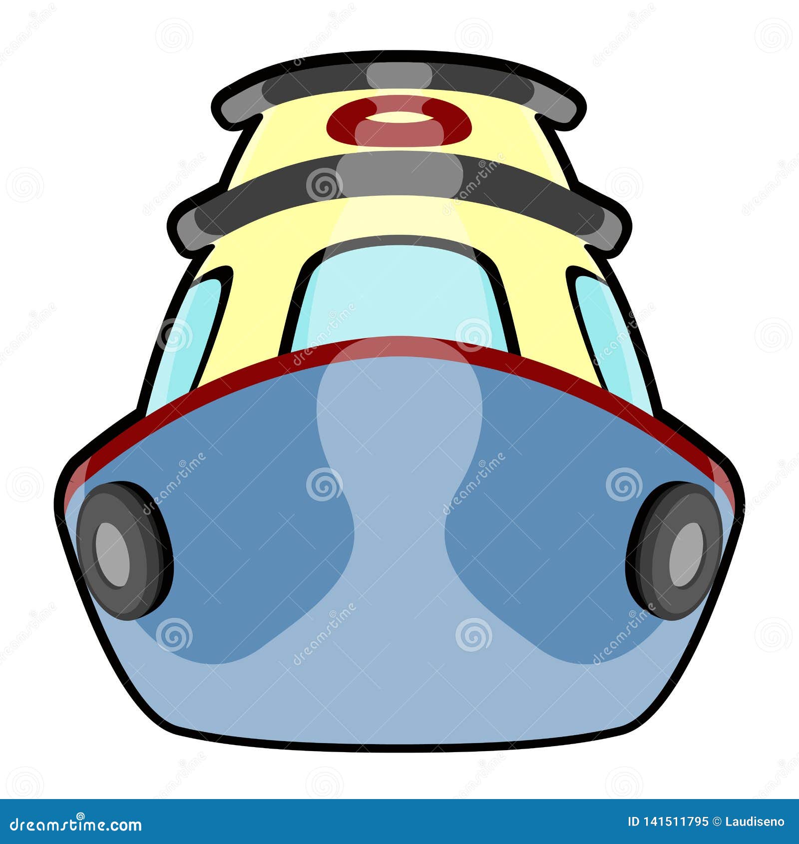 Front view of a comic ship stock vector. Illustration of station ...