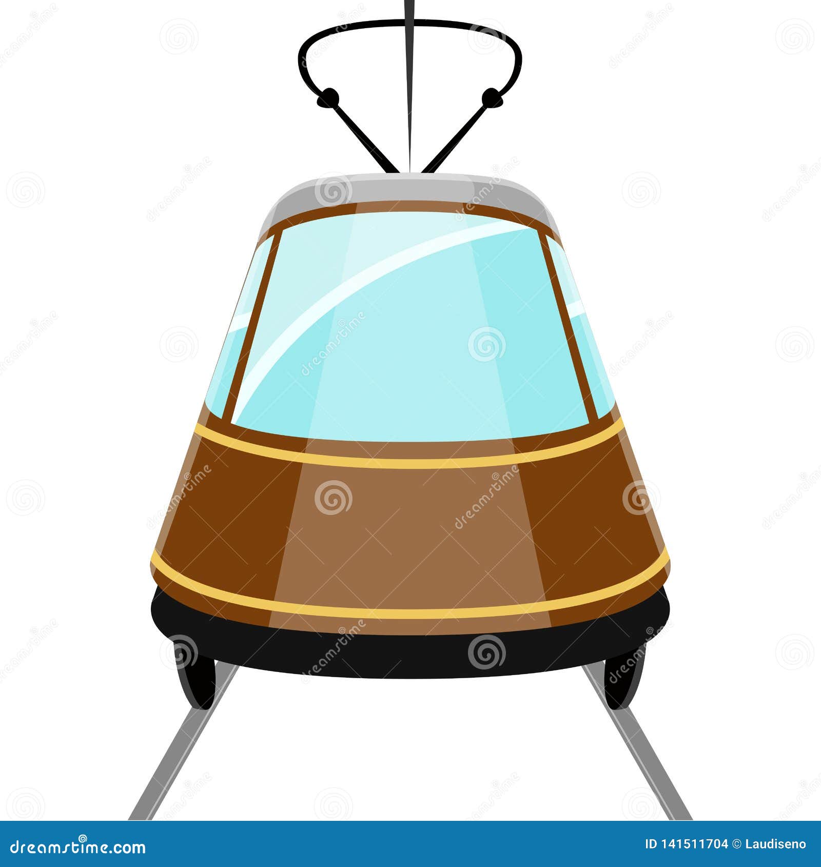 Front View of a Comic Trolley Stock Vector - Illustration of travel ...