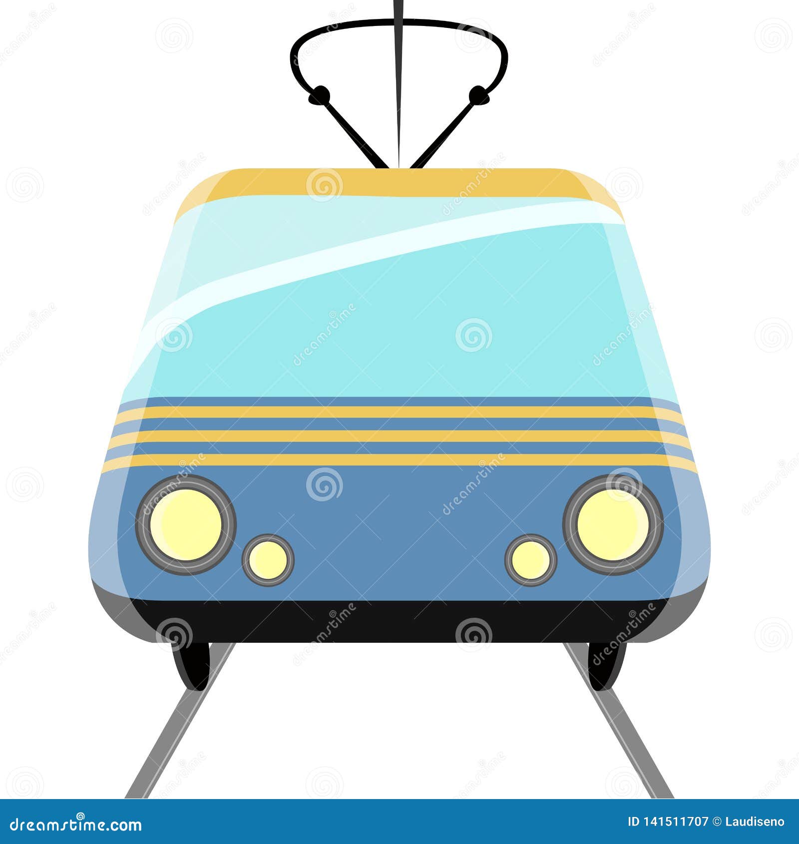Front View of a Comic Trolley Stock Vector - Illustration of front ...