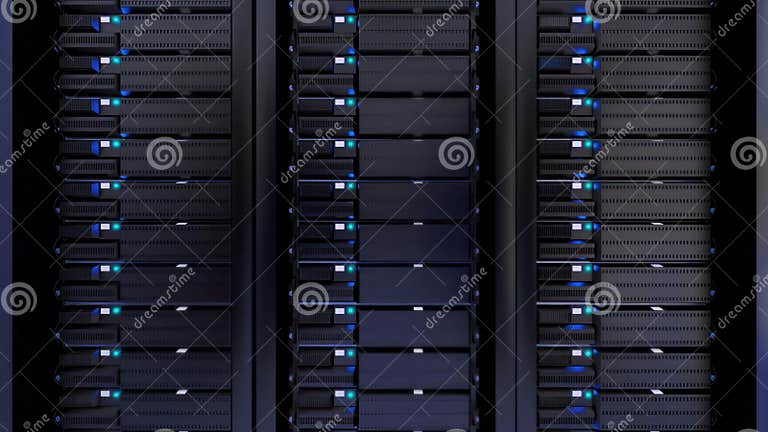 Front View of Computer Racks in the Server Room - Data Protection ...