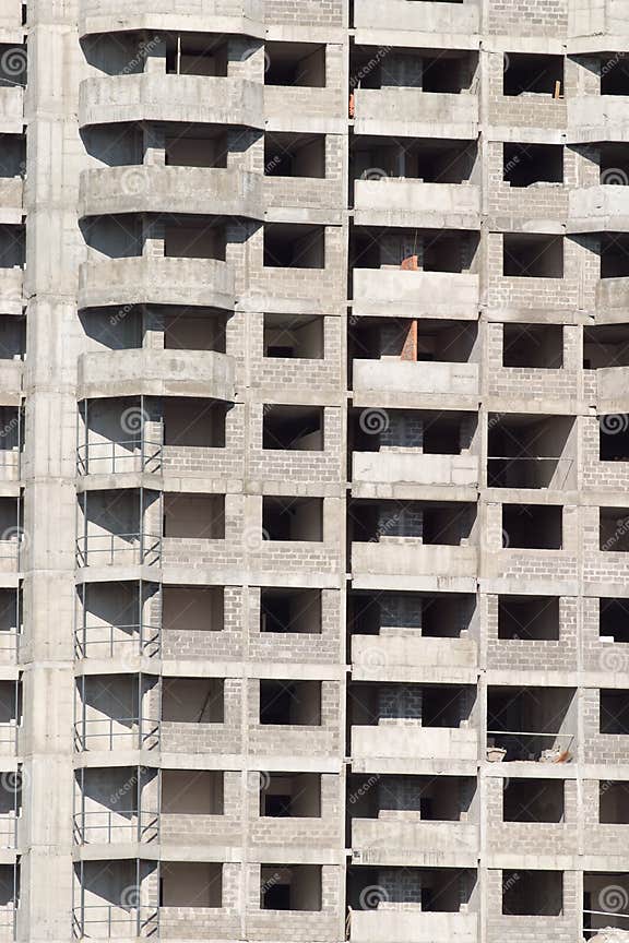 Front View of Construction Building Part Vertical Stock Photo - Image ...