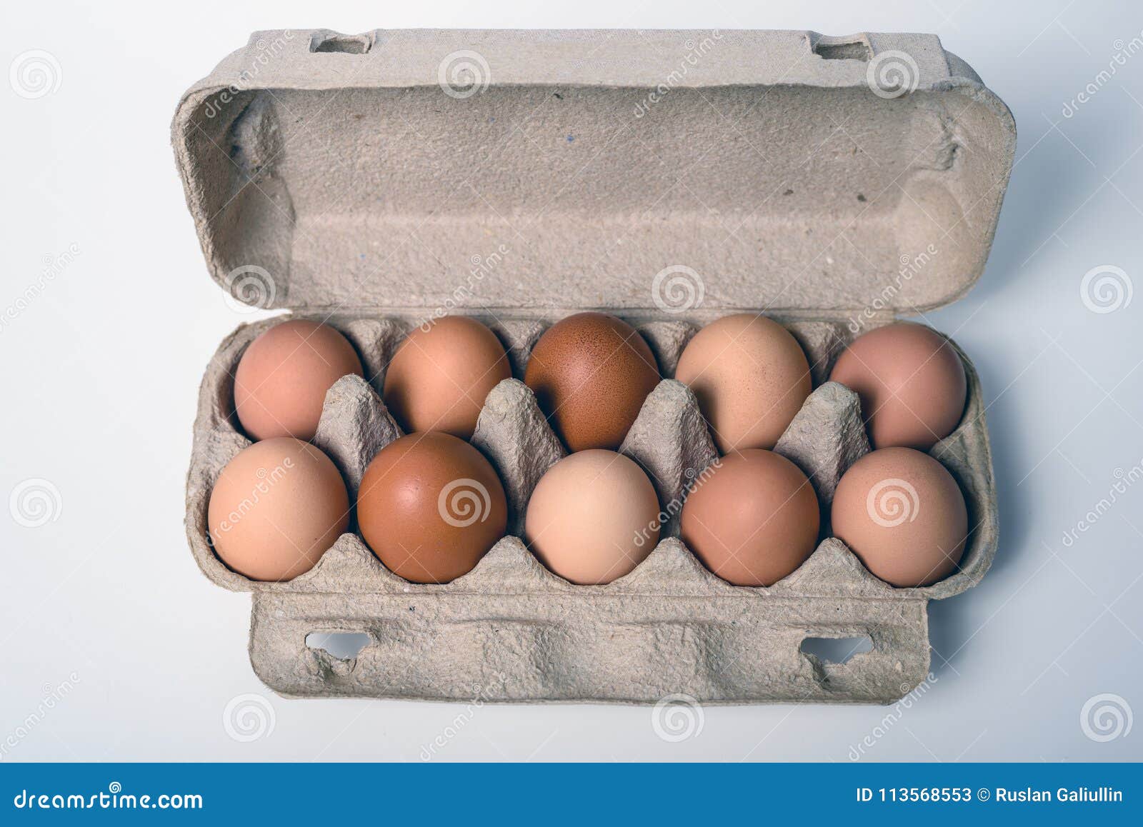 Front View of the Container of Recycled Raw Eggs Stock Image - Image of ...