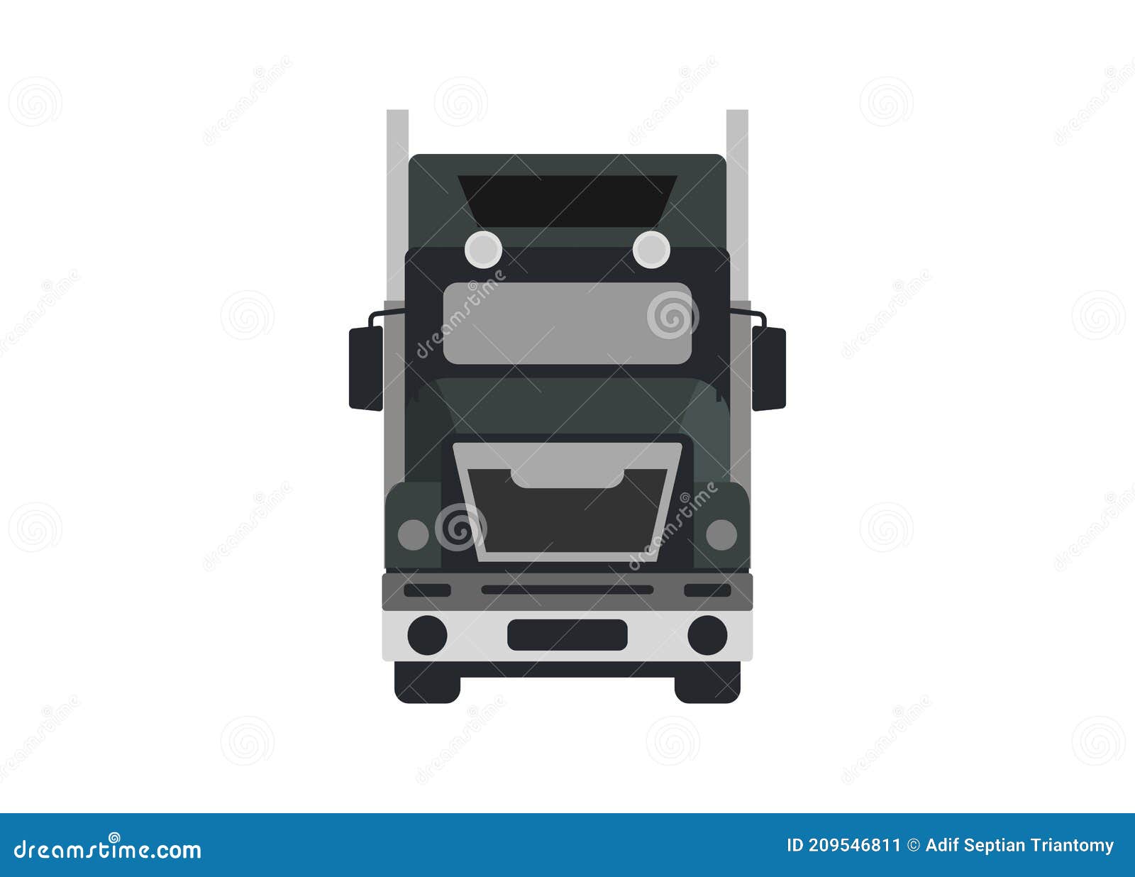 Front View of a Container Truck. Simple Flat Illustration Stock Vector ...