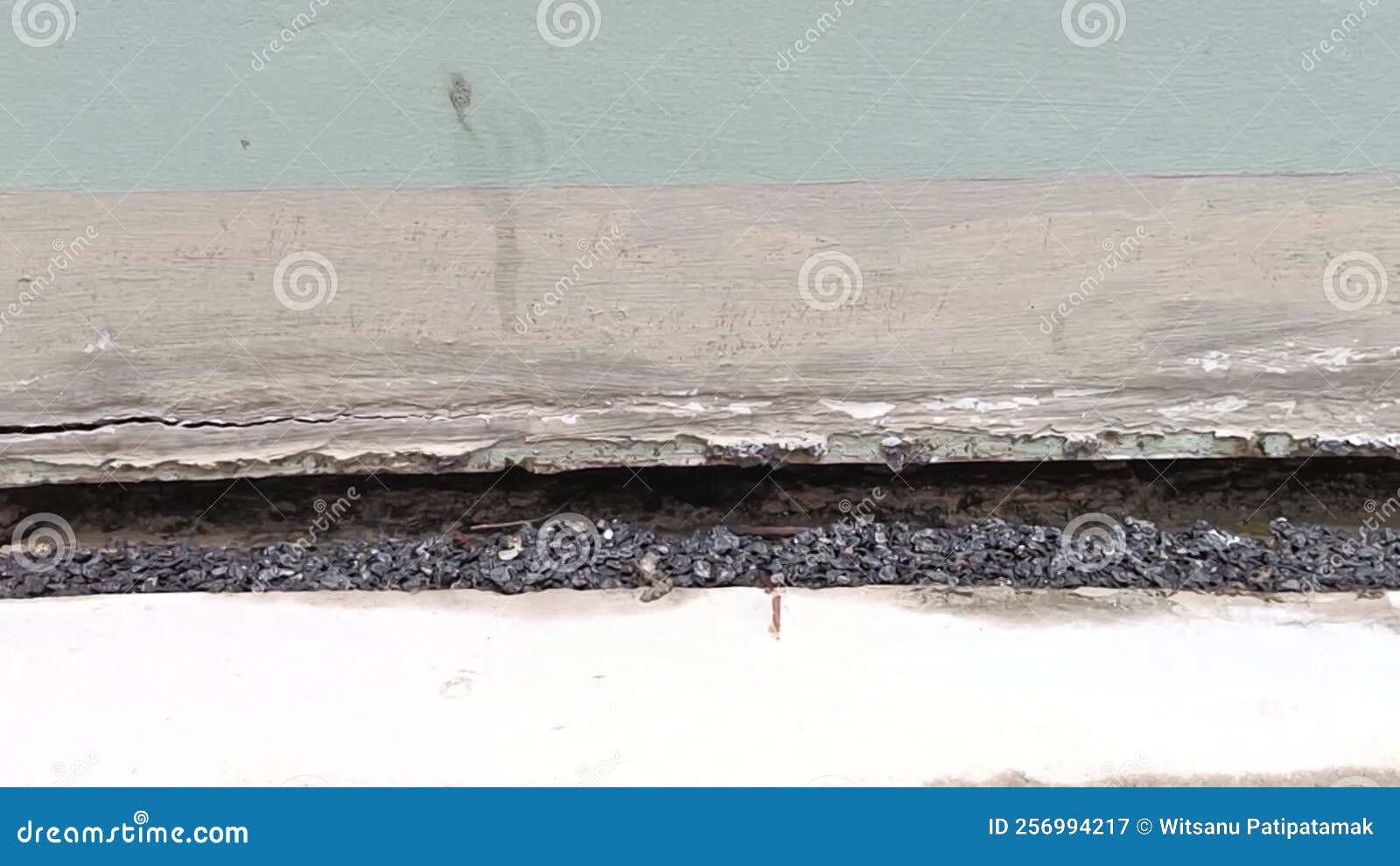 Front View Cracked Old Concrete Building Broken Wall at the Outside ...