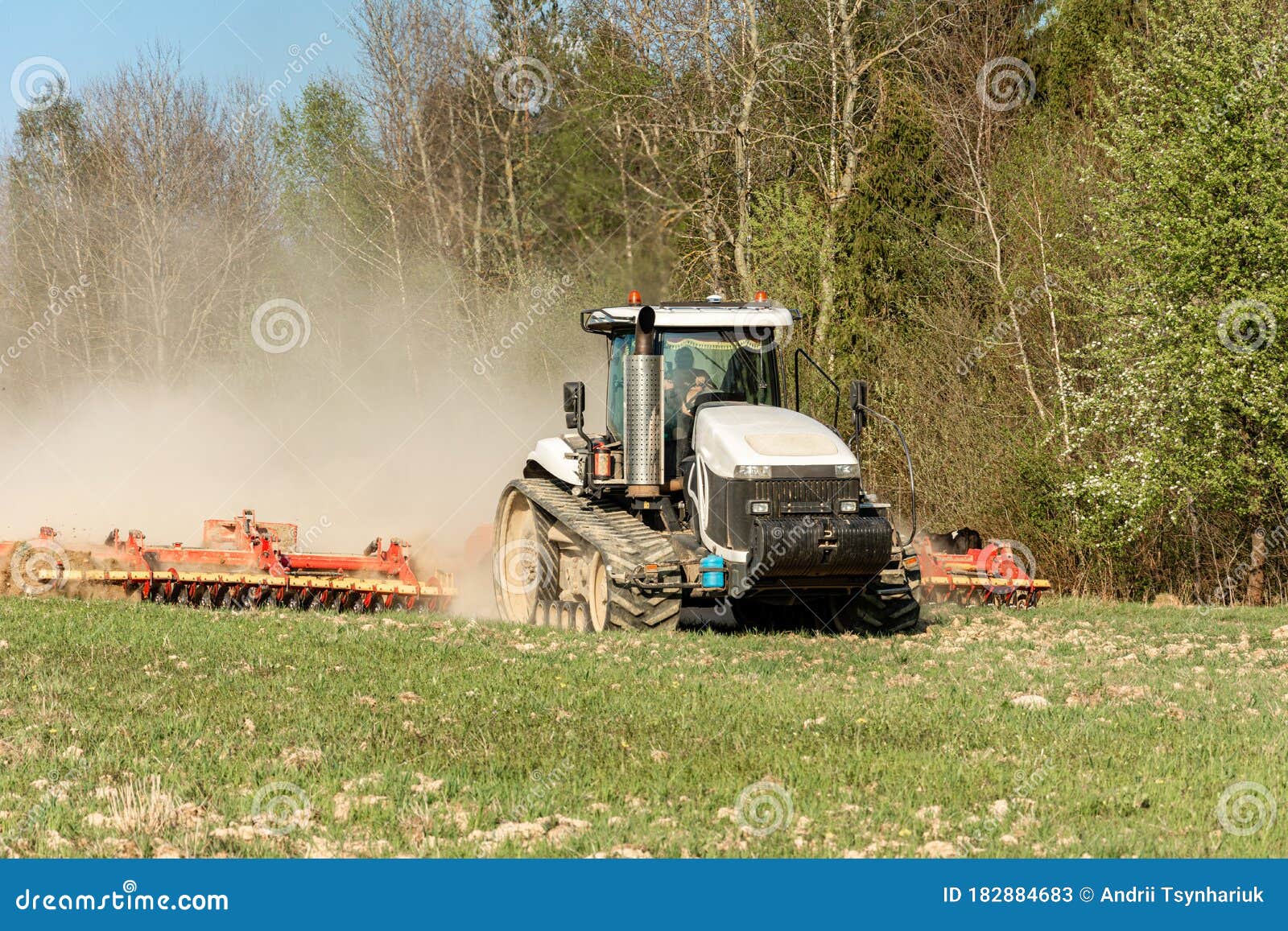Harrowing The Soil With Tine Harrows Royalty-Free Stock Photo ...