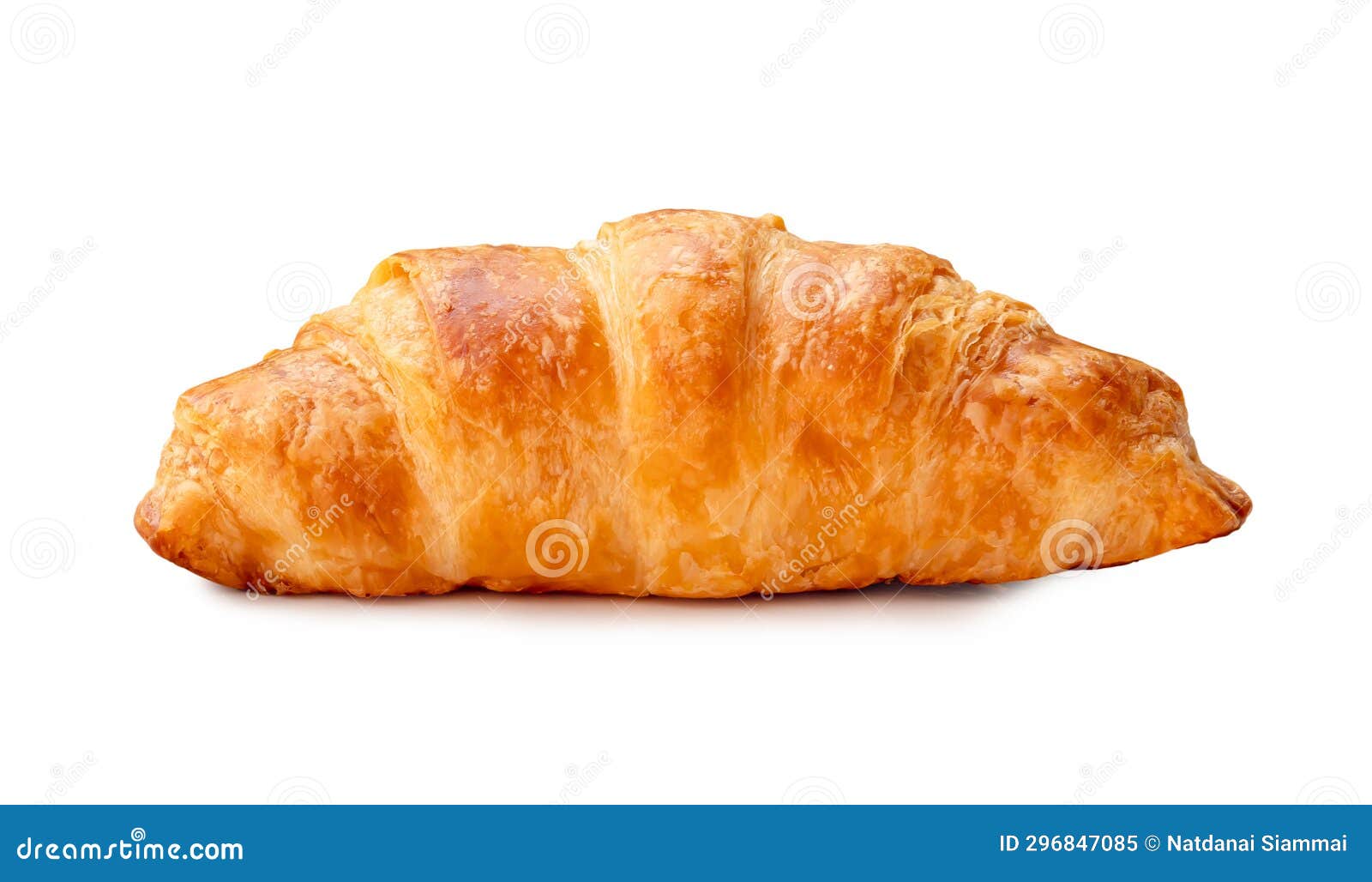 Front View of Croissant Isolated on White Background with Clipping Path ...