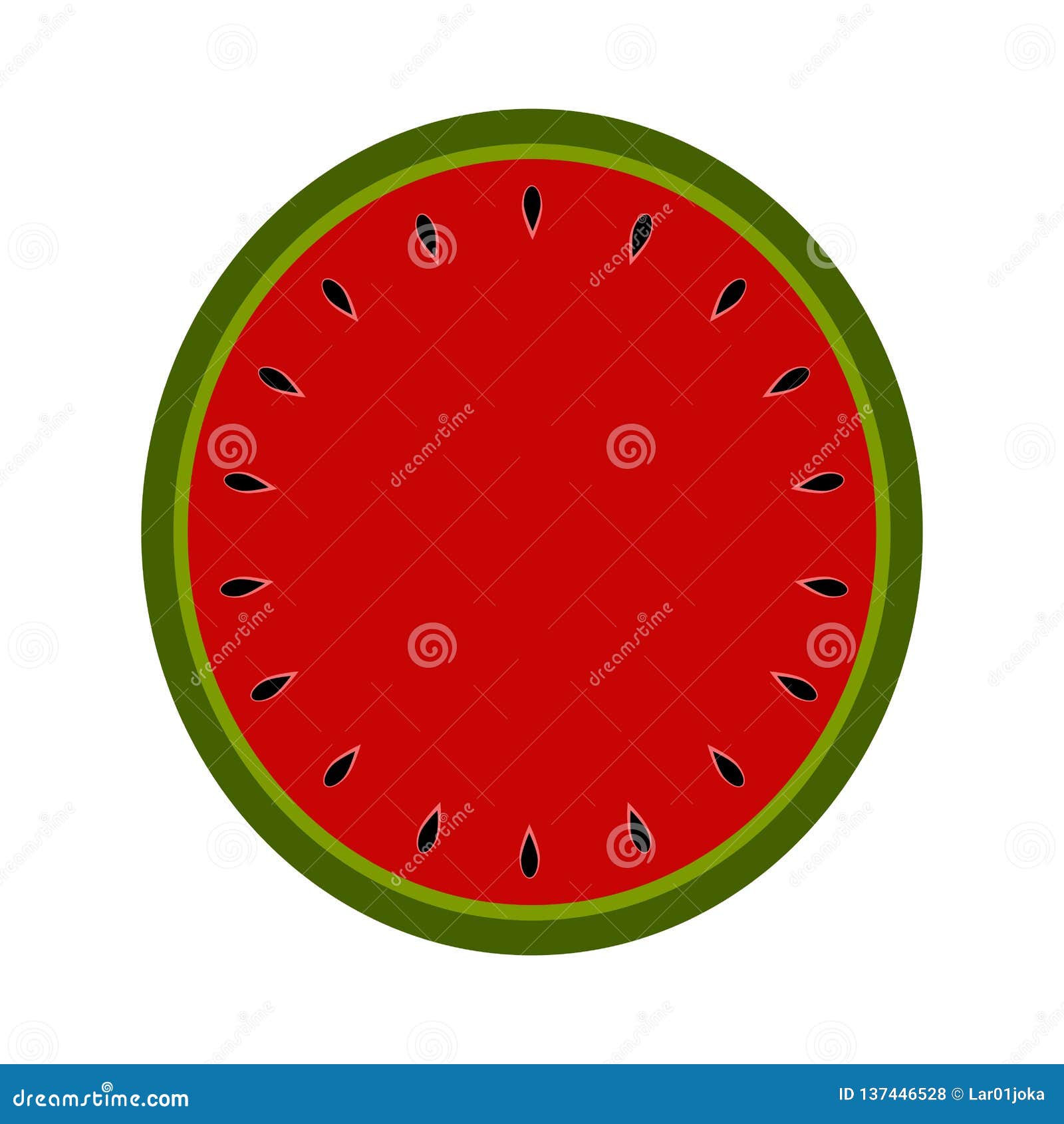 Front View of a Cut Watermelon Stock Vector - Illustration of colorful ...