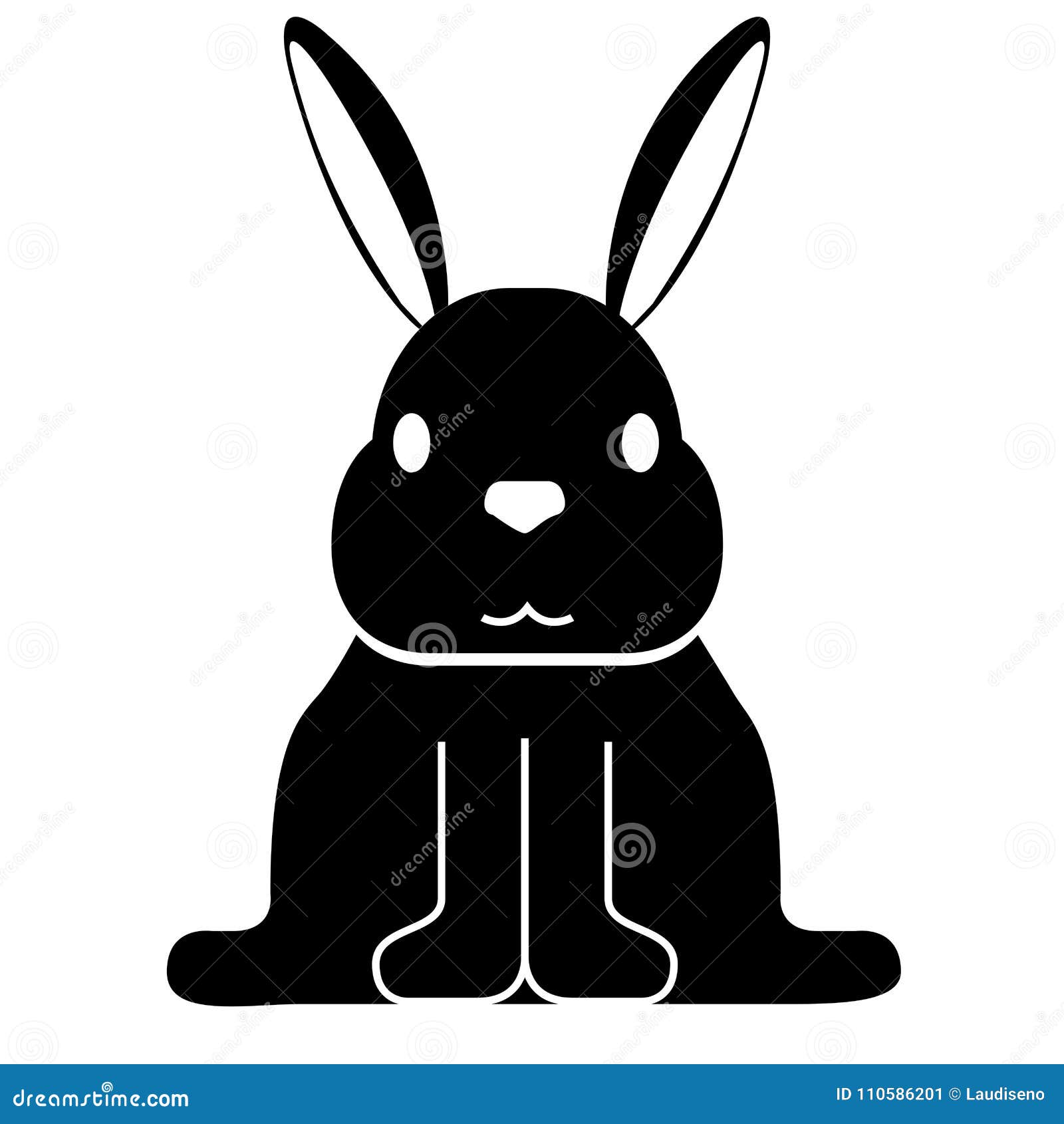 Front View of a Cute Rabbit Stock Vector - Illustration of isolated ...