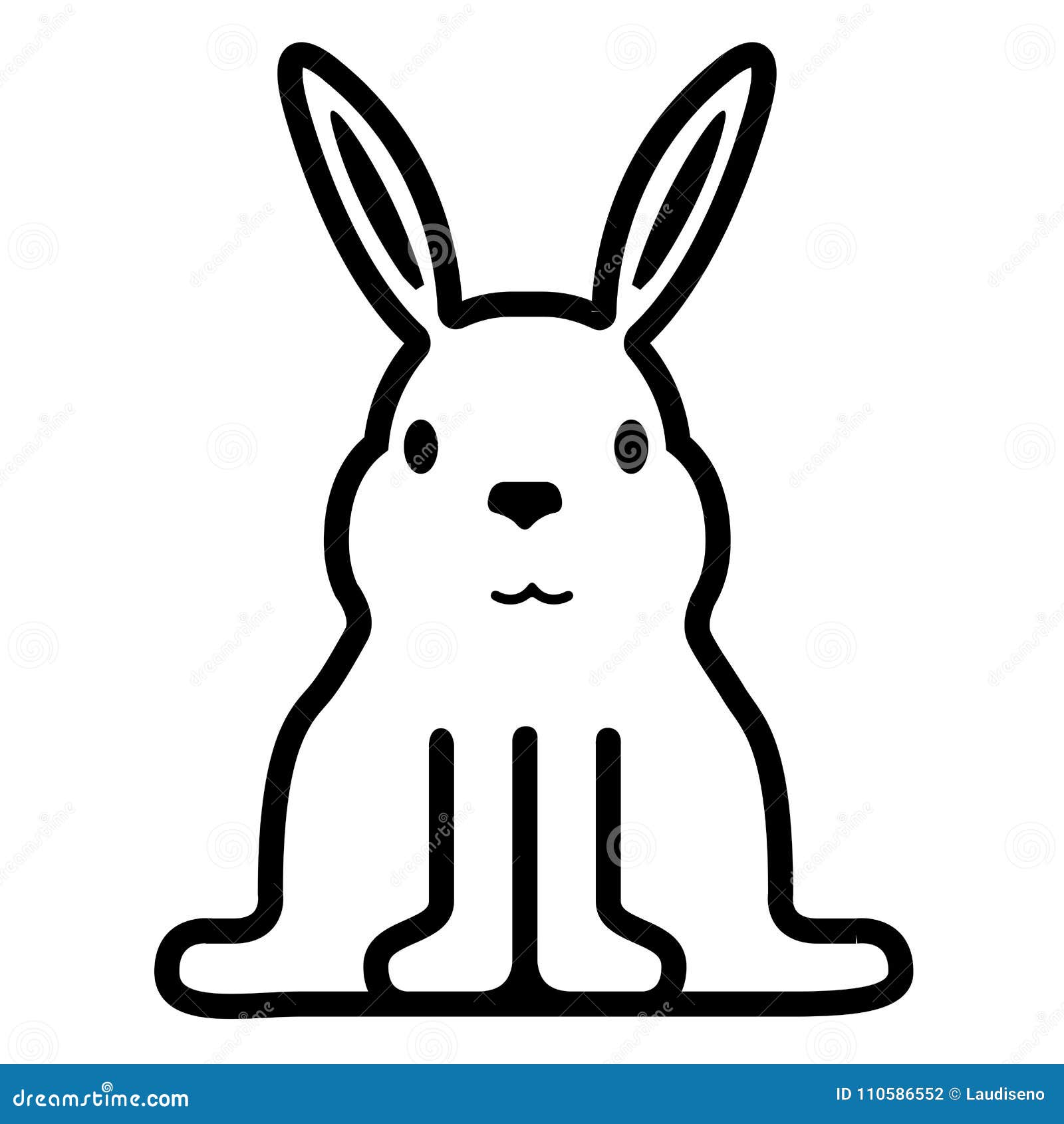 Front View of a Cute Rabbit Stock Vector - Illustration of color ...