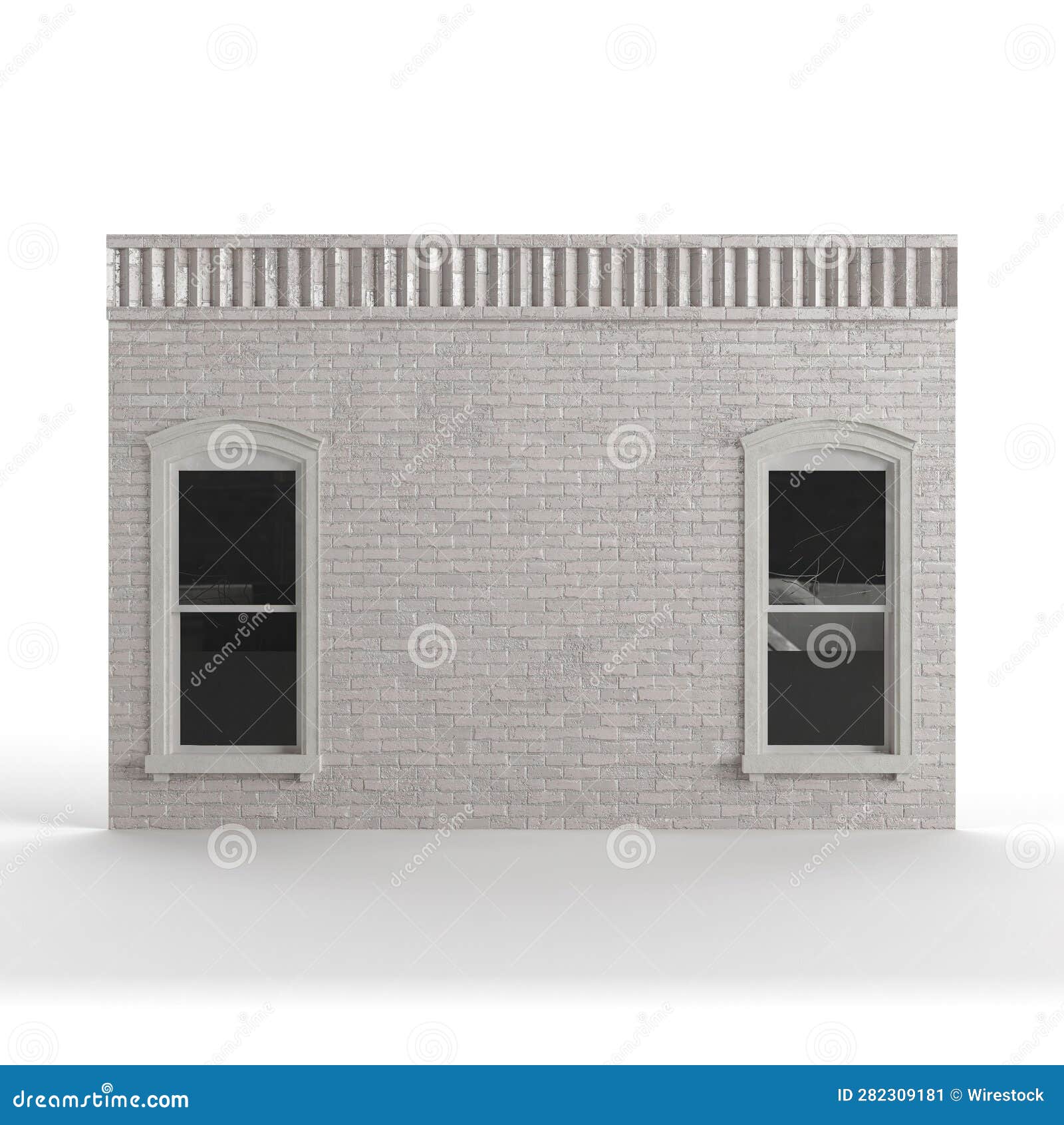 Front View of a 3D Rendered White Wall Featuring Two Windows Stock ...