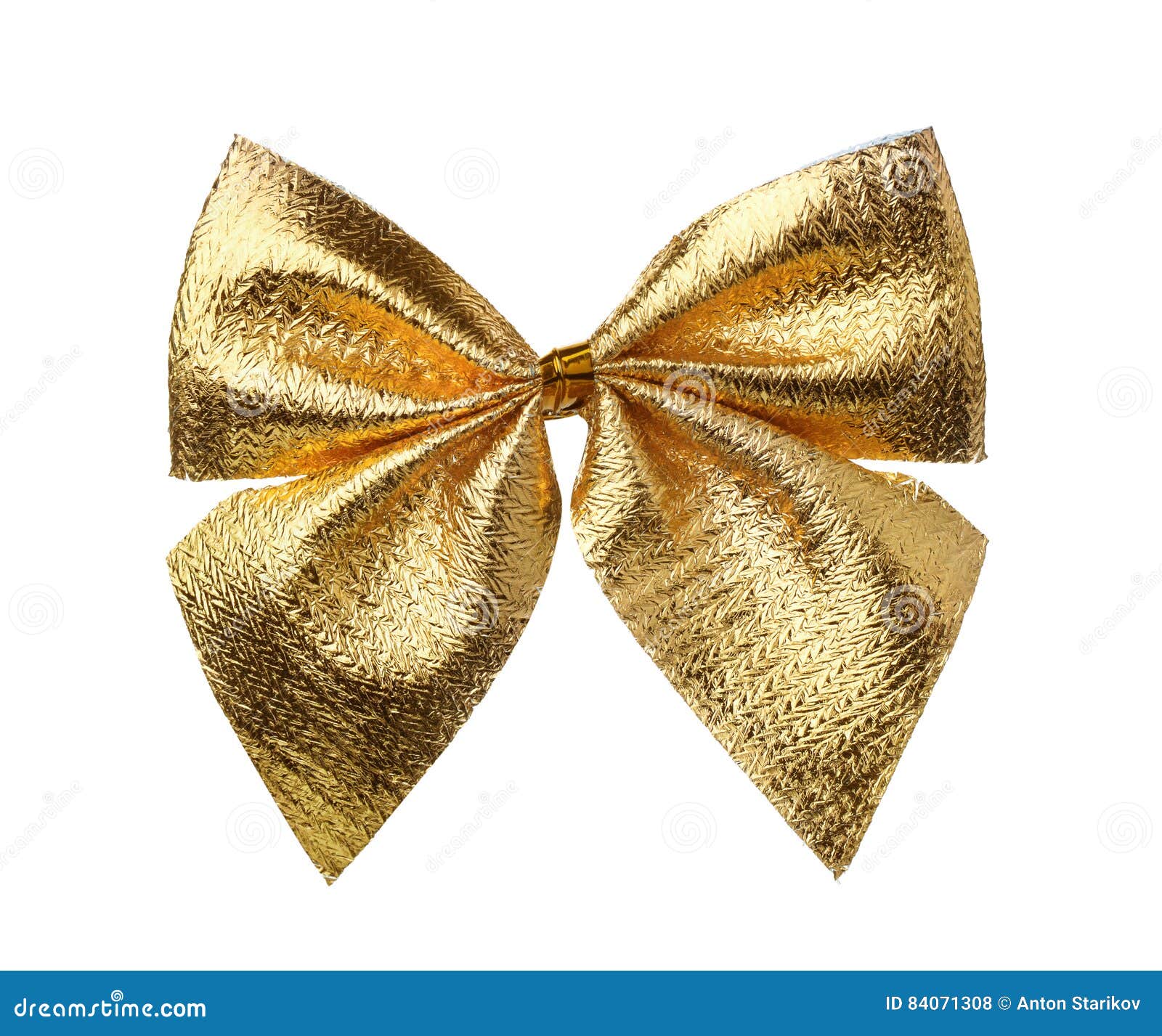 Front View of Decorative Golden Bow Stock Photo - Image of event ...