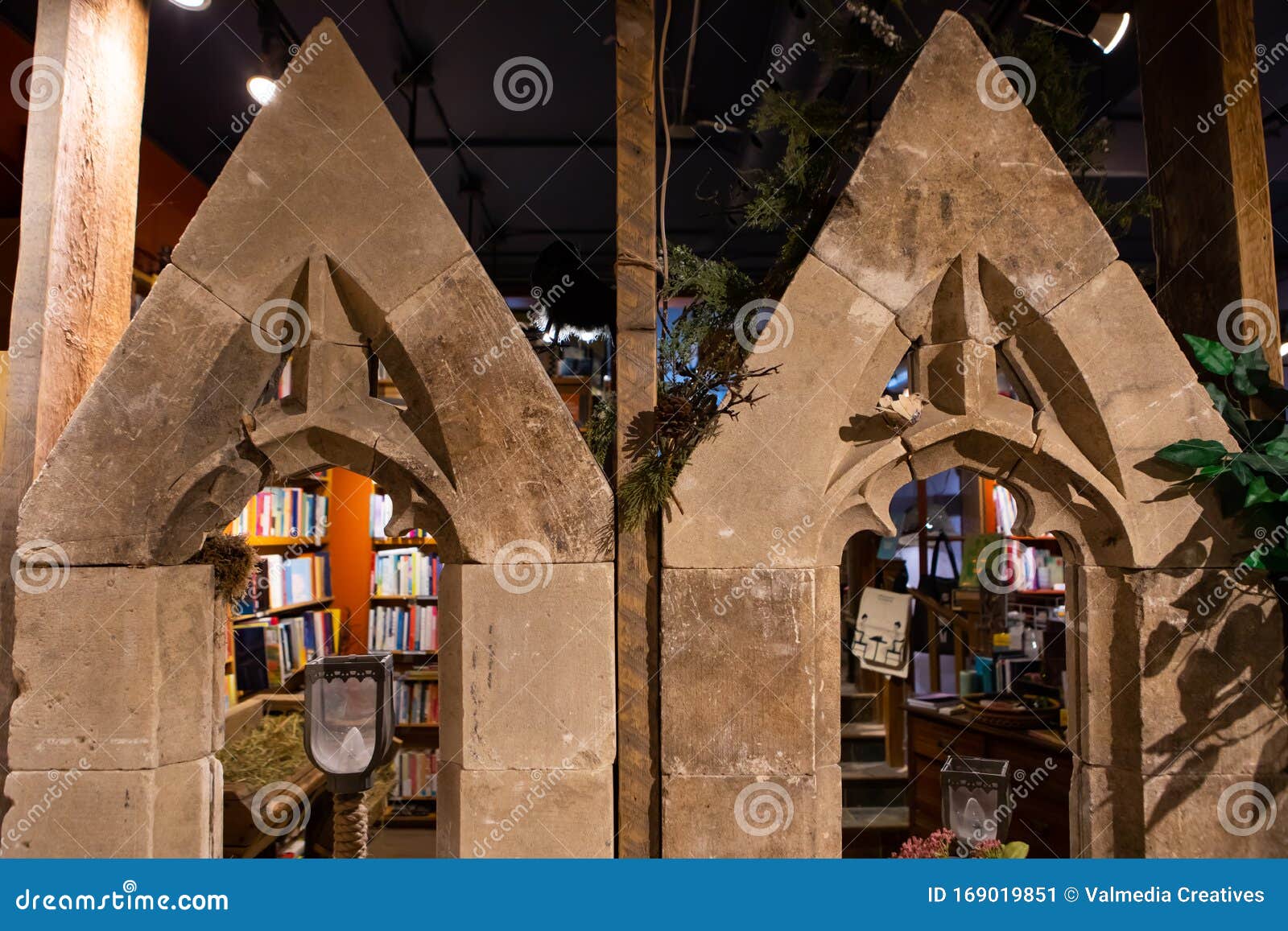 Home Library with Decorative Arches Stock Image - Image of decorative ...