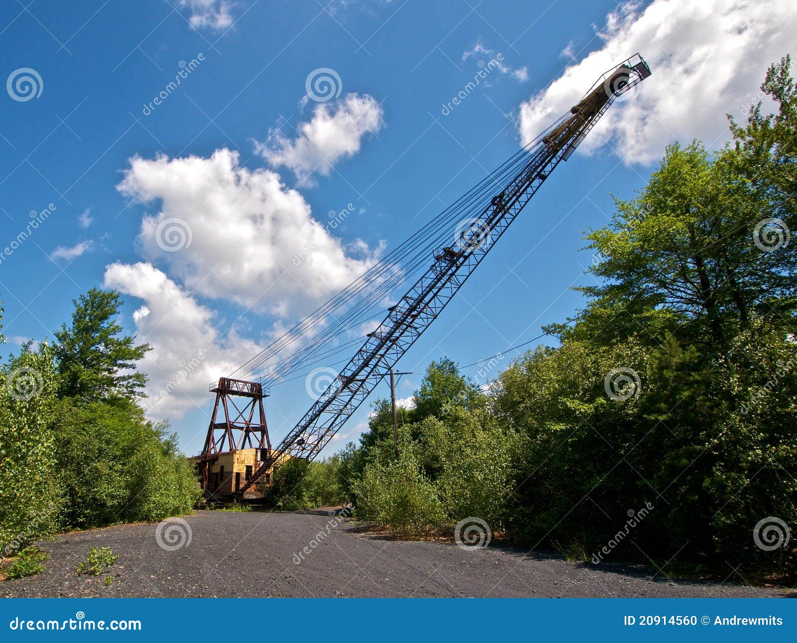 Front View of Derelict Mining Crane Stock Photo - Image of mining ...