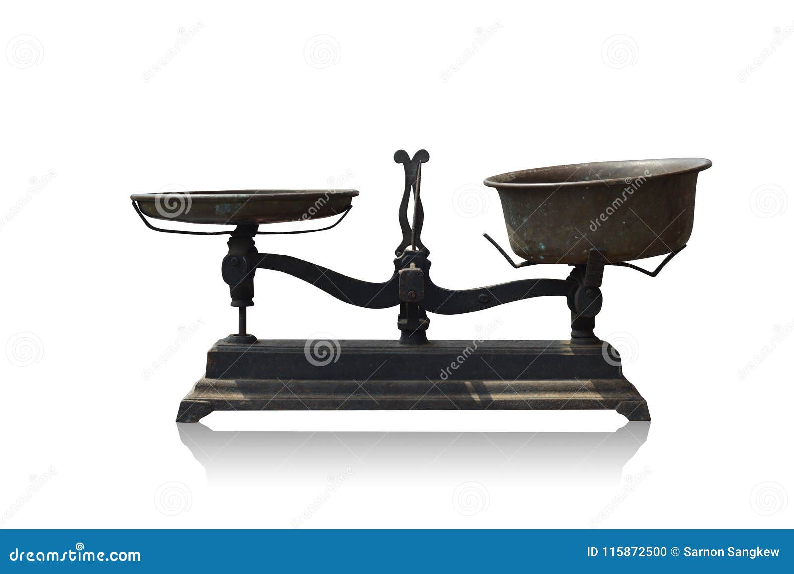 Front View Di Cut Ancient Scales on White Background,copy Space Stock ...