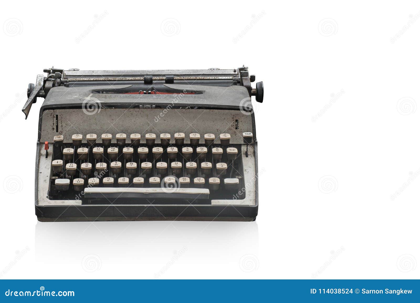 Front View Di Cut Old Typewriter on White Background,object,copy Space ...
