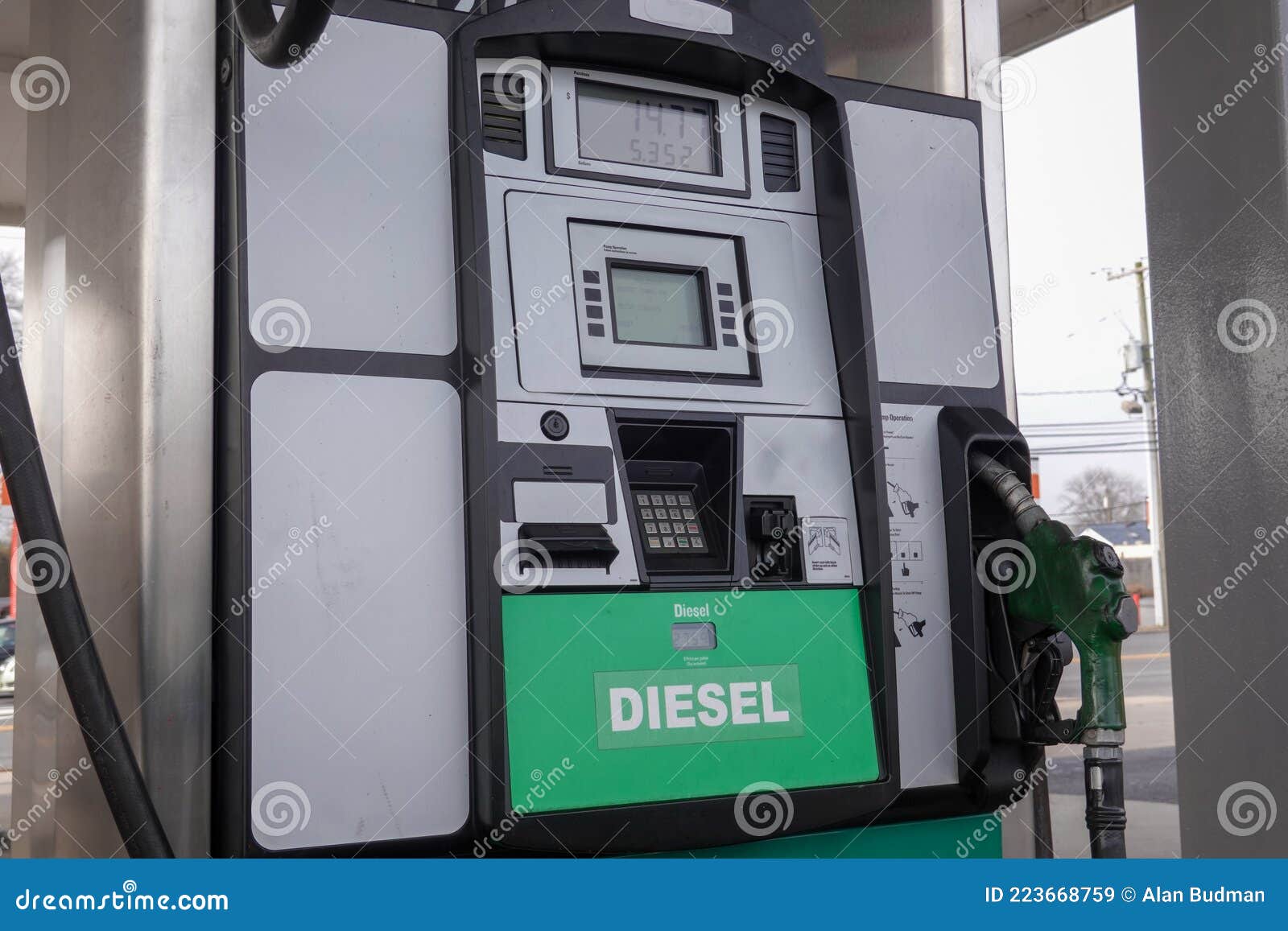 Front View of a Diesel Gas Fuel Pump Stock Image - Image of card, auto ...