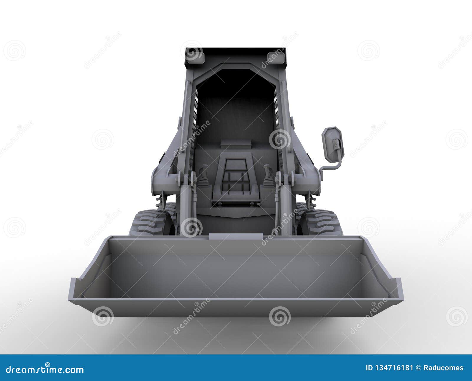 Front View of a Digging Bobcat Stock Illustration - Illustration of ...
