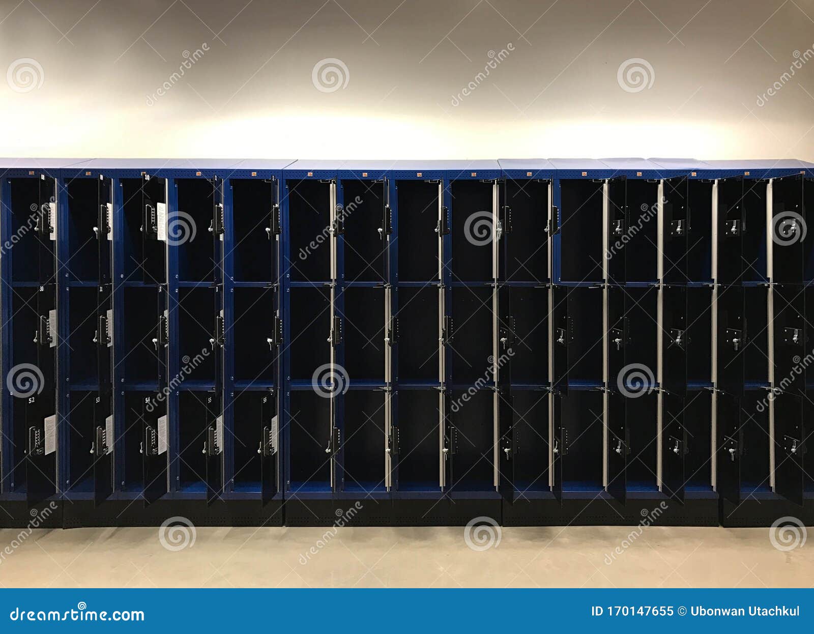 Front View of Digital Padlock Locker Stock Image - Image of safe, open ...