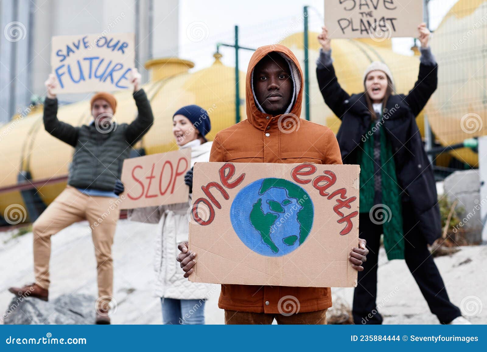Group of People Protesting for Environment Stock Photo - Image of crowd ...