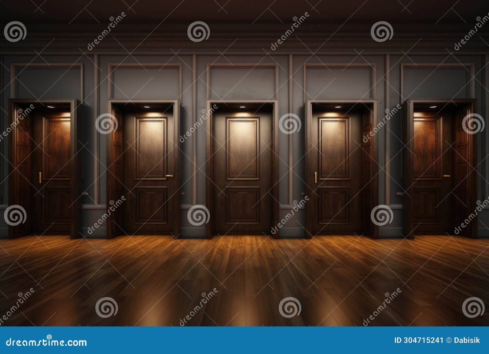 Front View of Doors. Room Entrance Stock Illustration - Illustration of ...