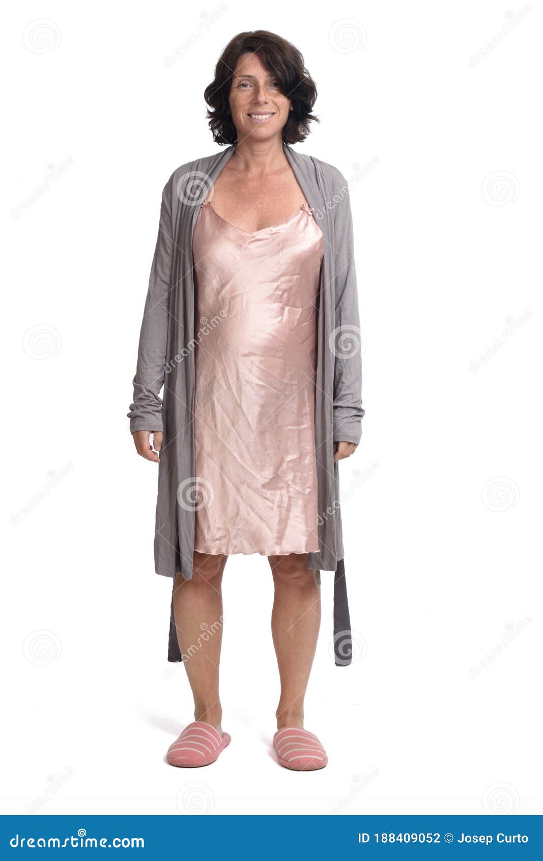 Front View of Dressing Gown on White Background Stock Photo - Image of ...