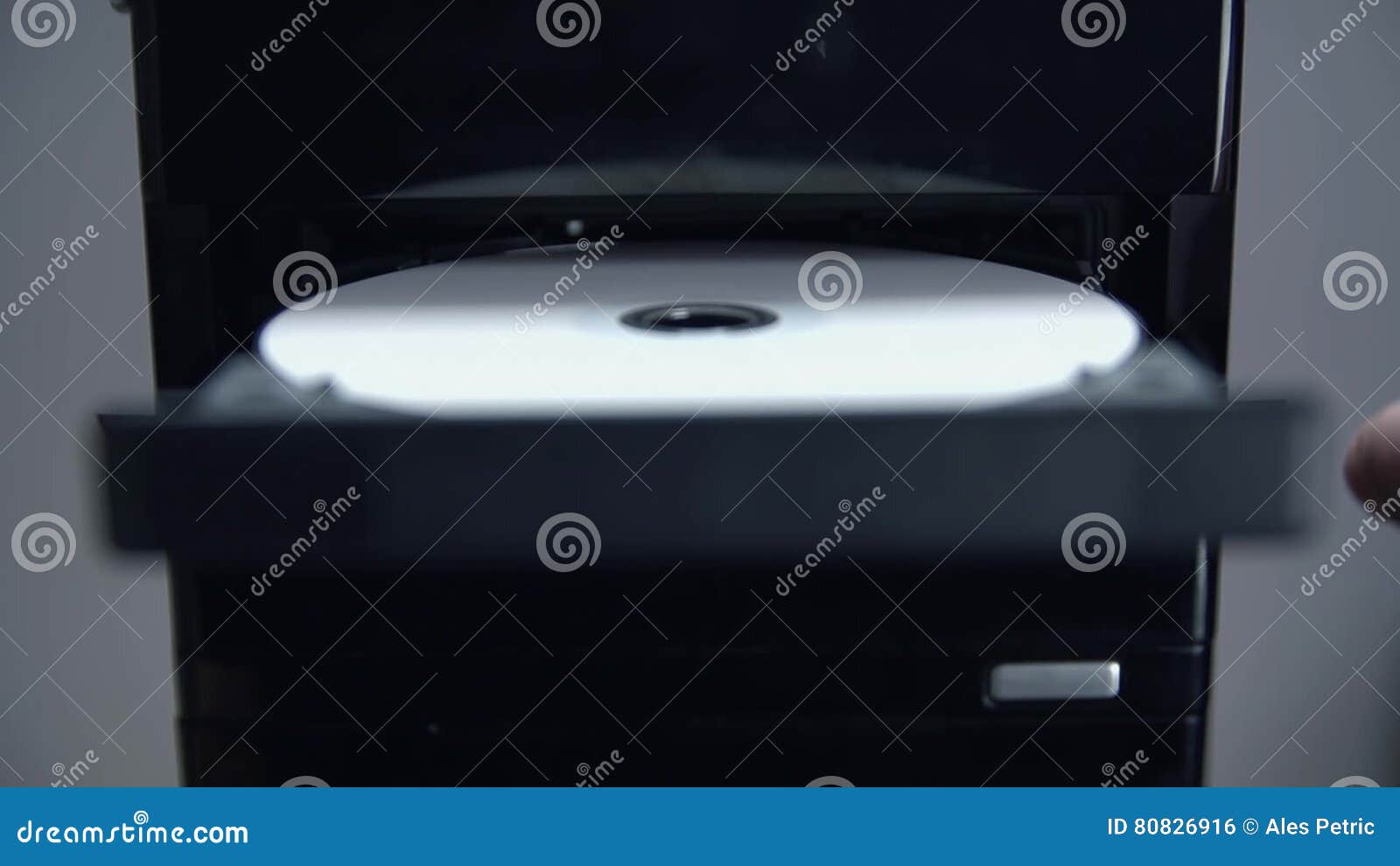 Front View of DVD Tray Putting in Disc and Closing Stock Footage ...