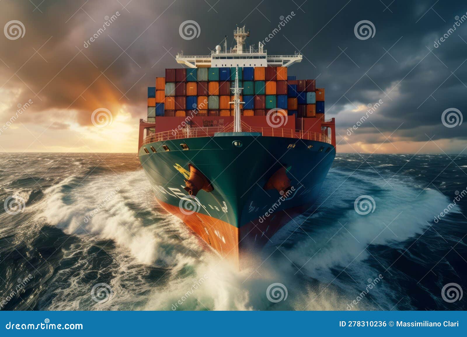 Dynamic Container Ship Operations At Bustling International Freight ...