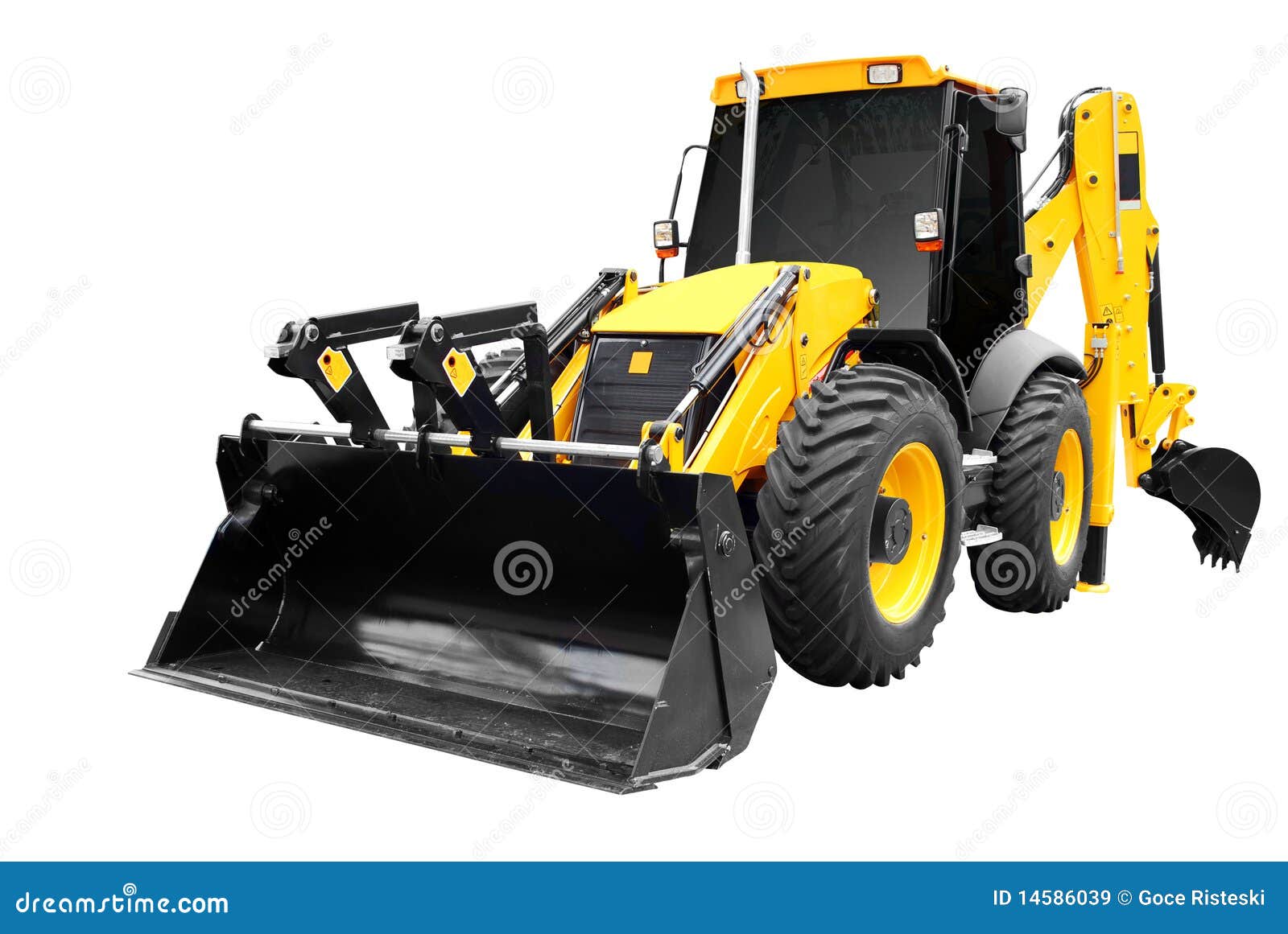 Front View of Earth-moving Machine Isolated Stock Image - Image of ...