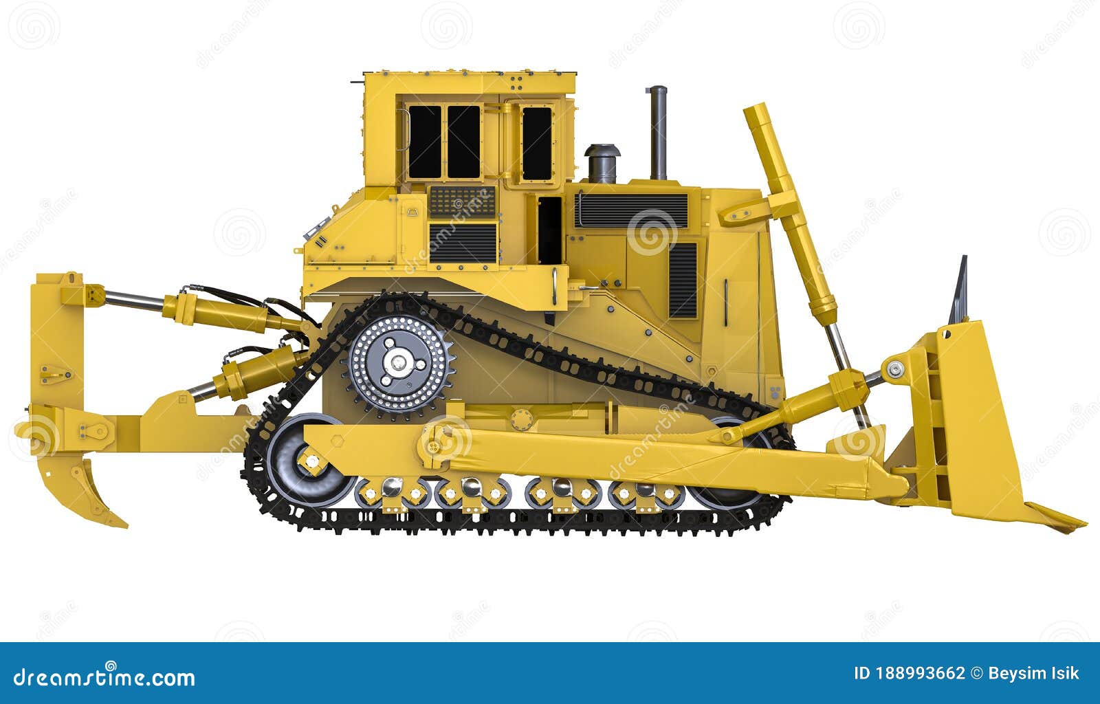 Front View of an Earthmover Stock Illustration - Illustration of front ...