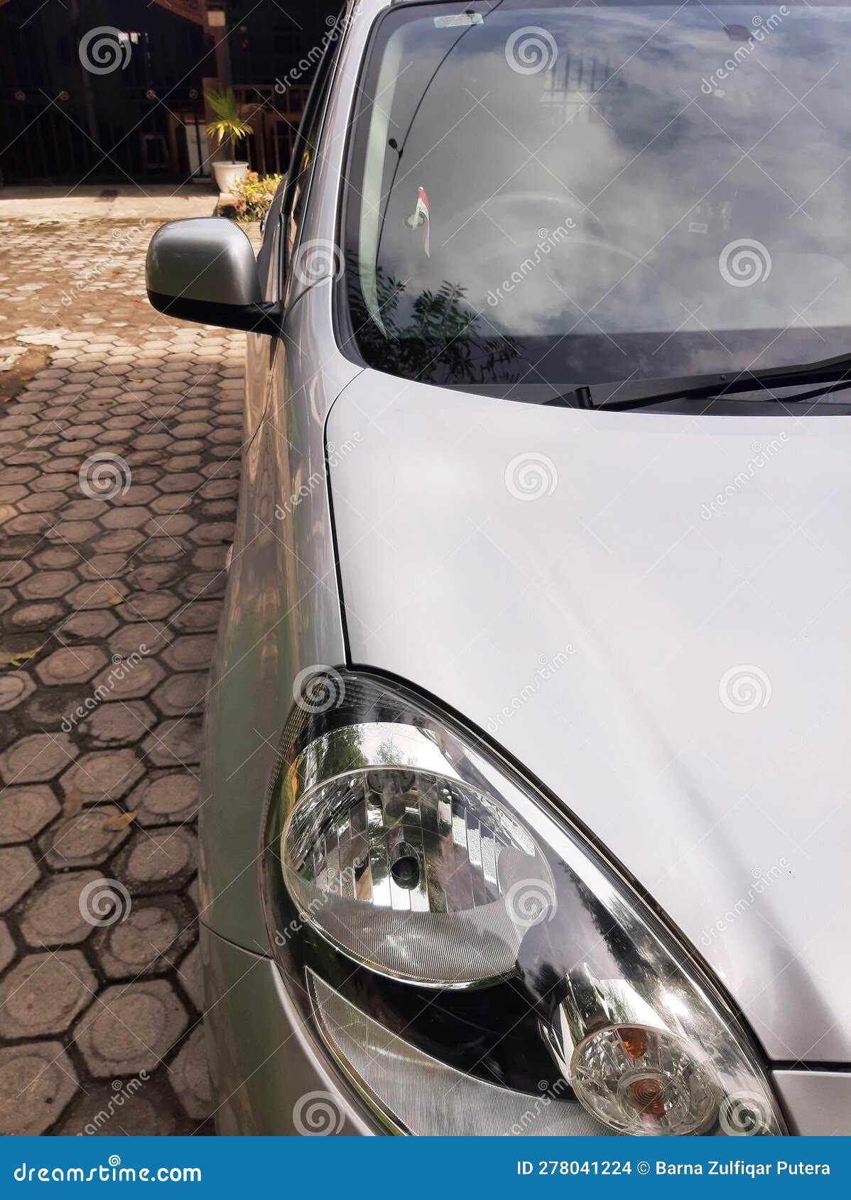 Front View of an Edge Silver Car Stock Photo - Image of silver, view ...