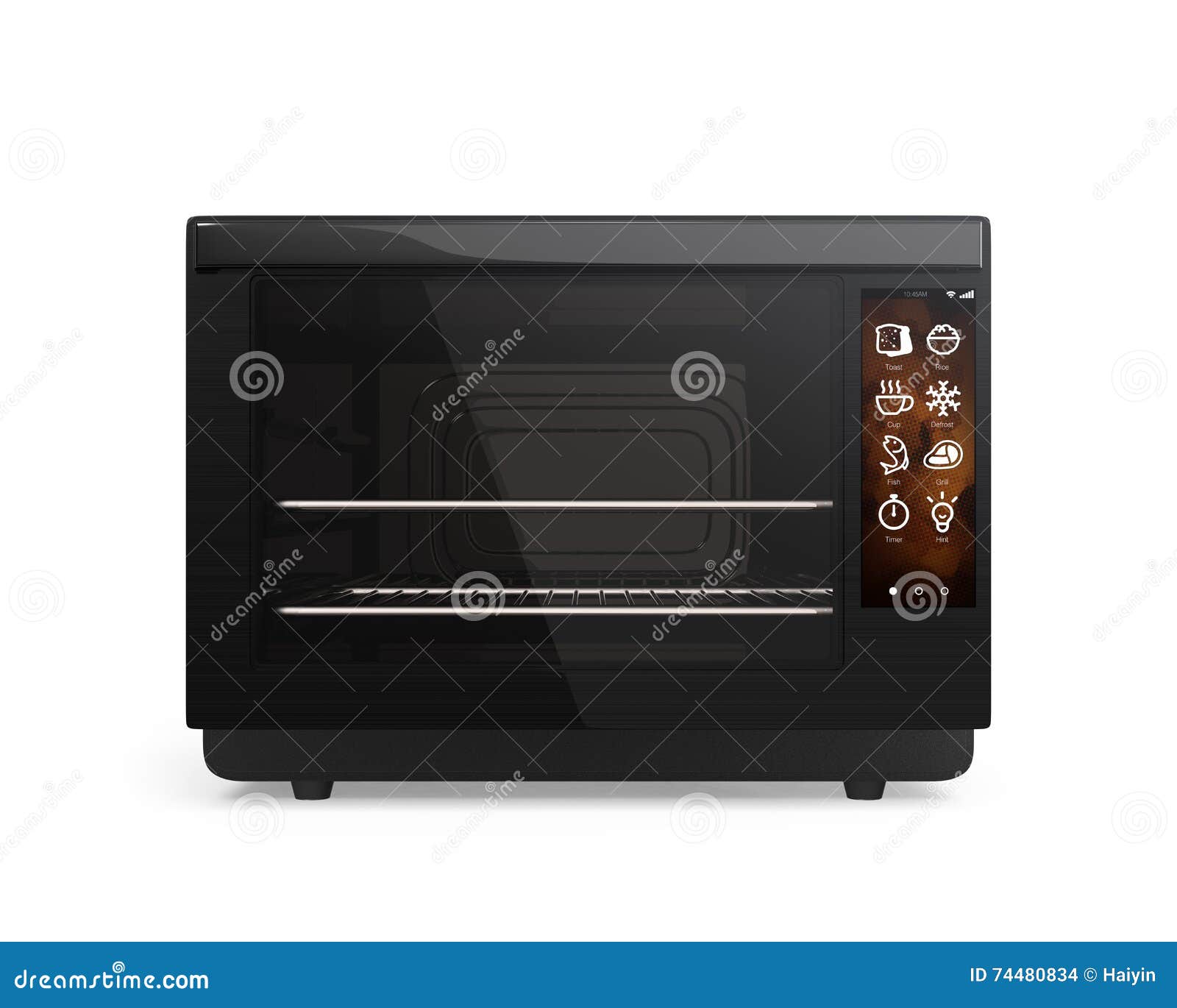 Front View of Electric Oven with Touch Screen Stock Illustration ...
