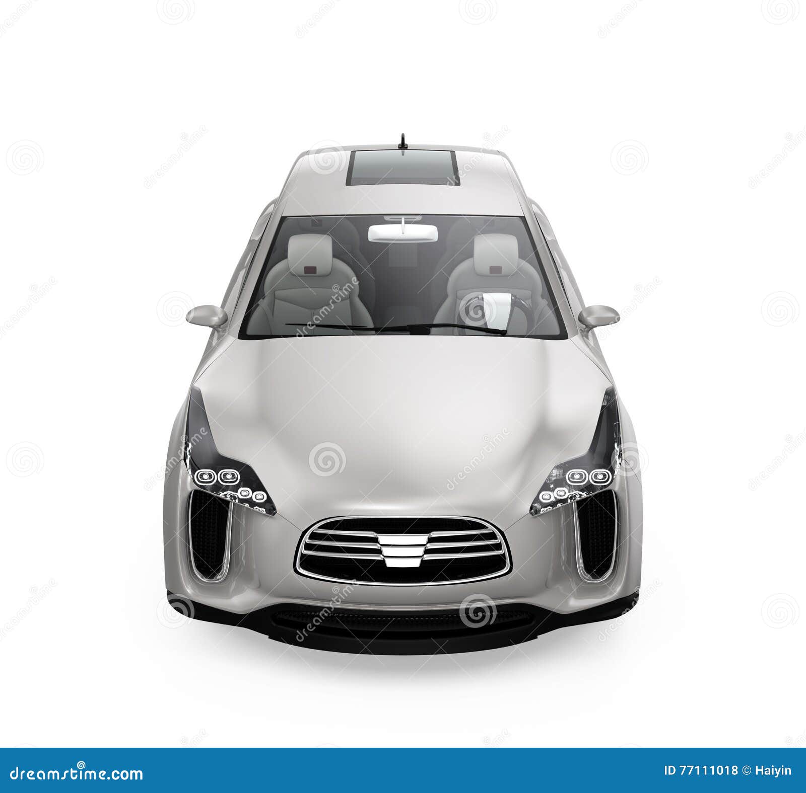 Front View of Electric SUV Concept Car Isolated on White Background ...