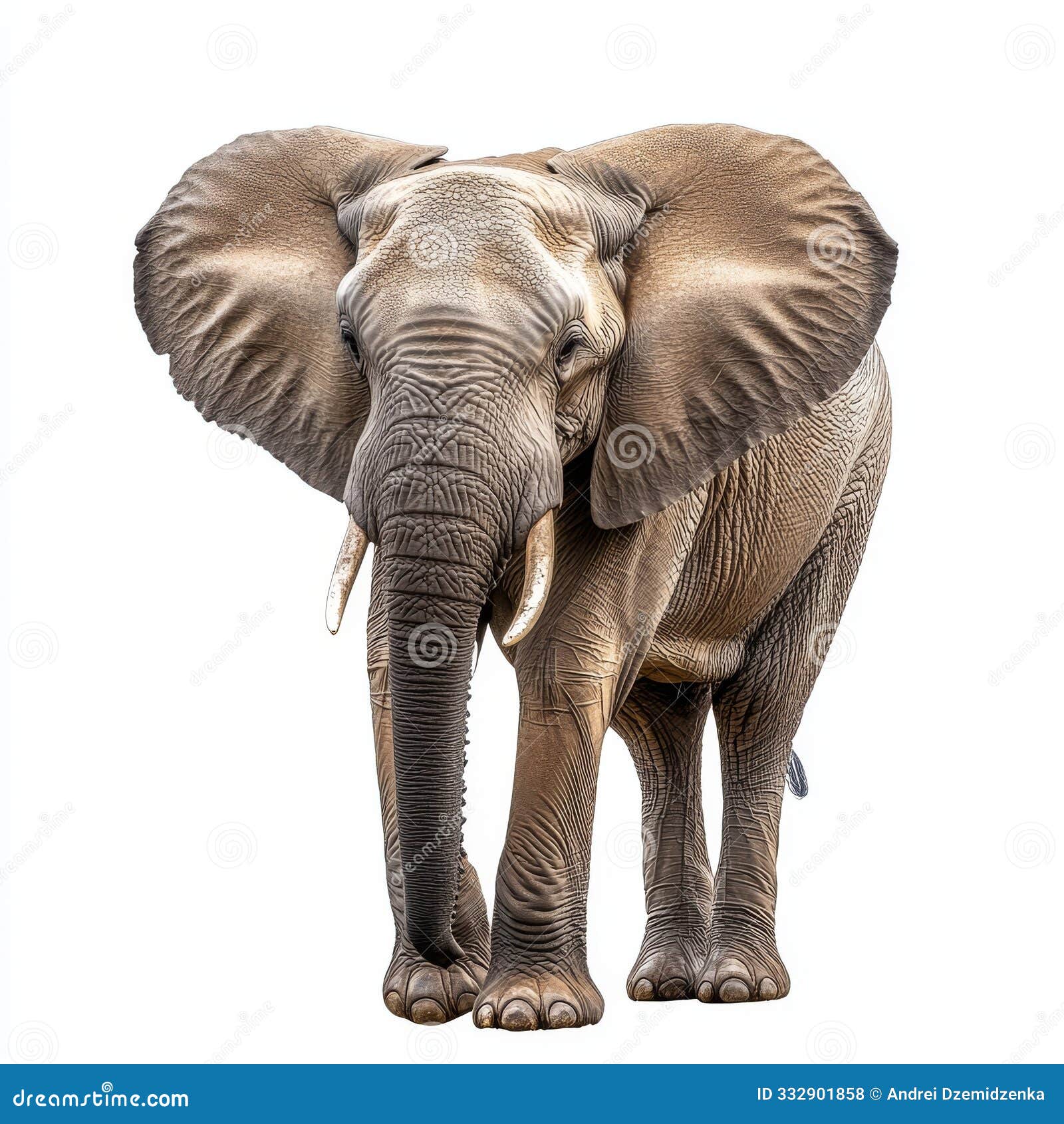 A Front View of an Elephant with Its Full Body Standing in a ...