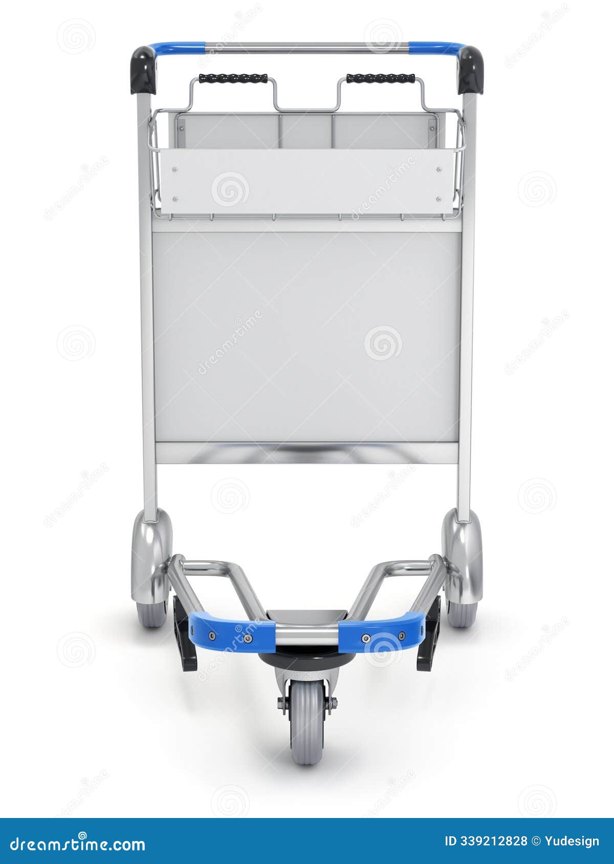Front View of Empty Airport Trolley Stock Illustration - Illustration ...