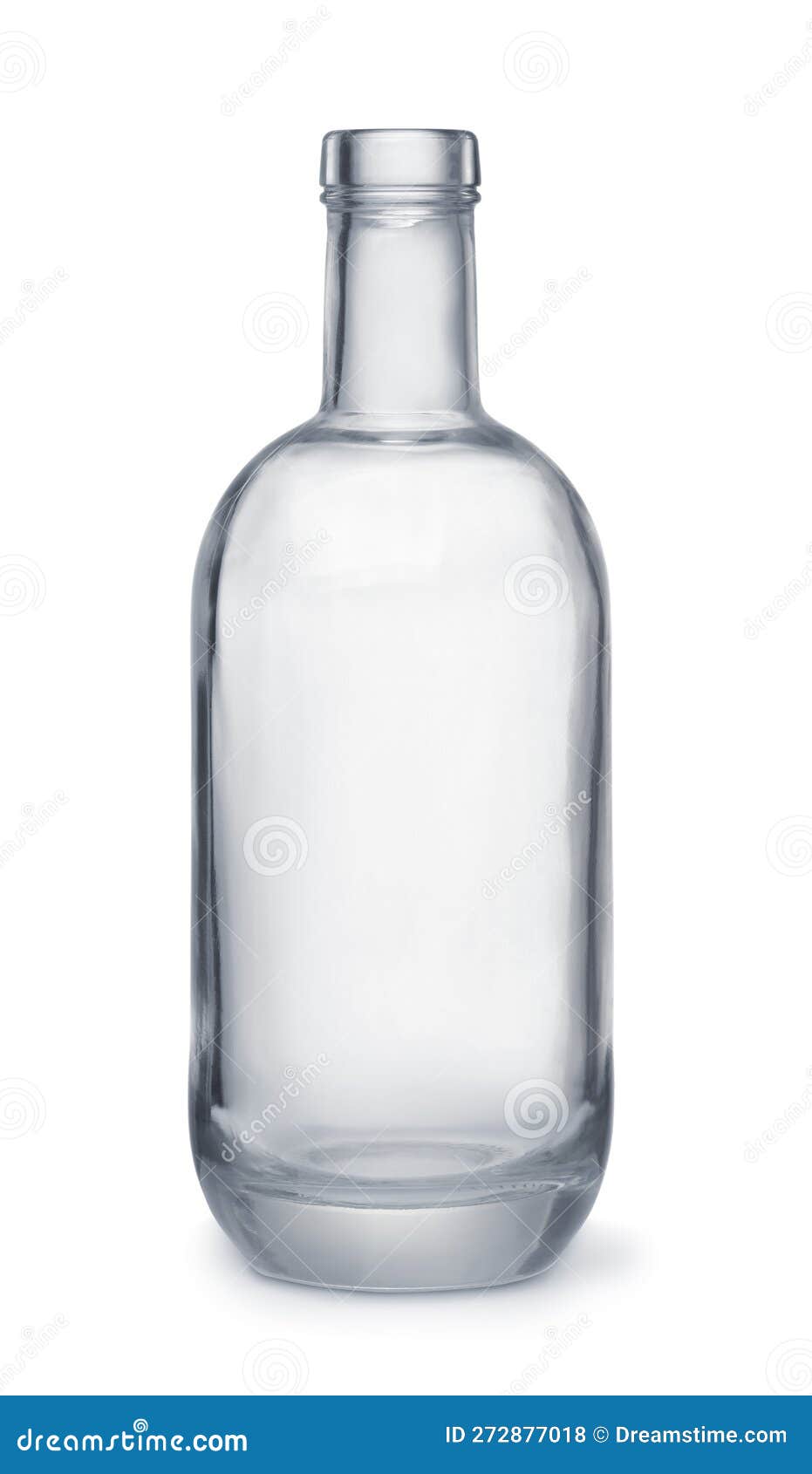 Front View of Empty Alcohol Clear Glass Bottle Stock Photo - Image of ...