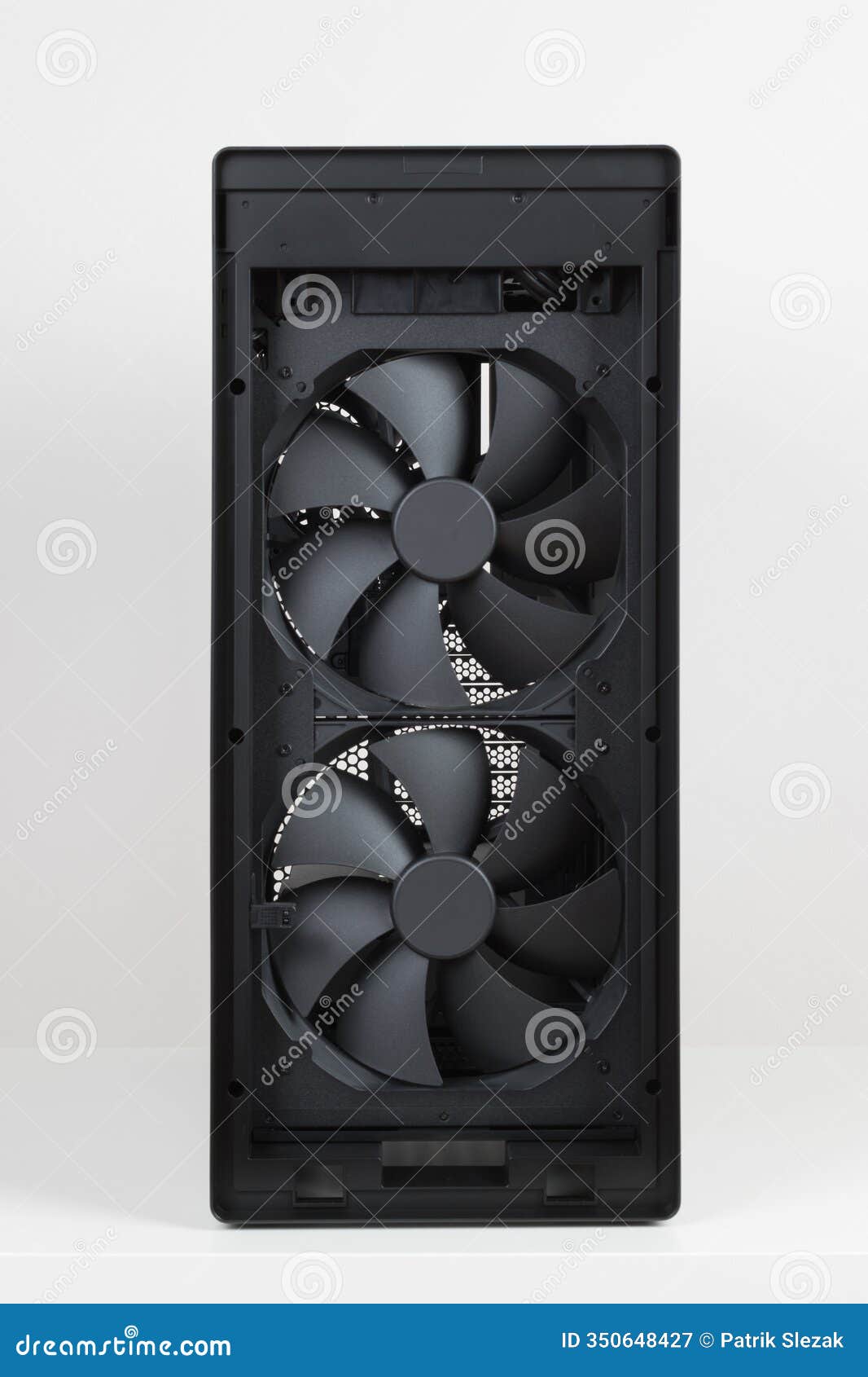 Front View of Empty Big Tower, PC Case, Chassis, Two Pre-installed ...