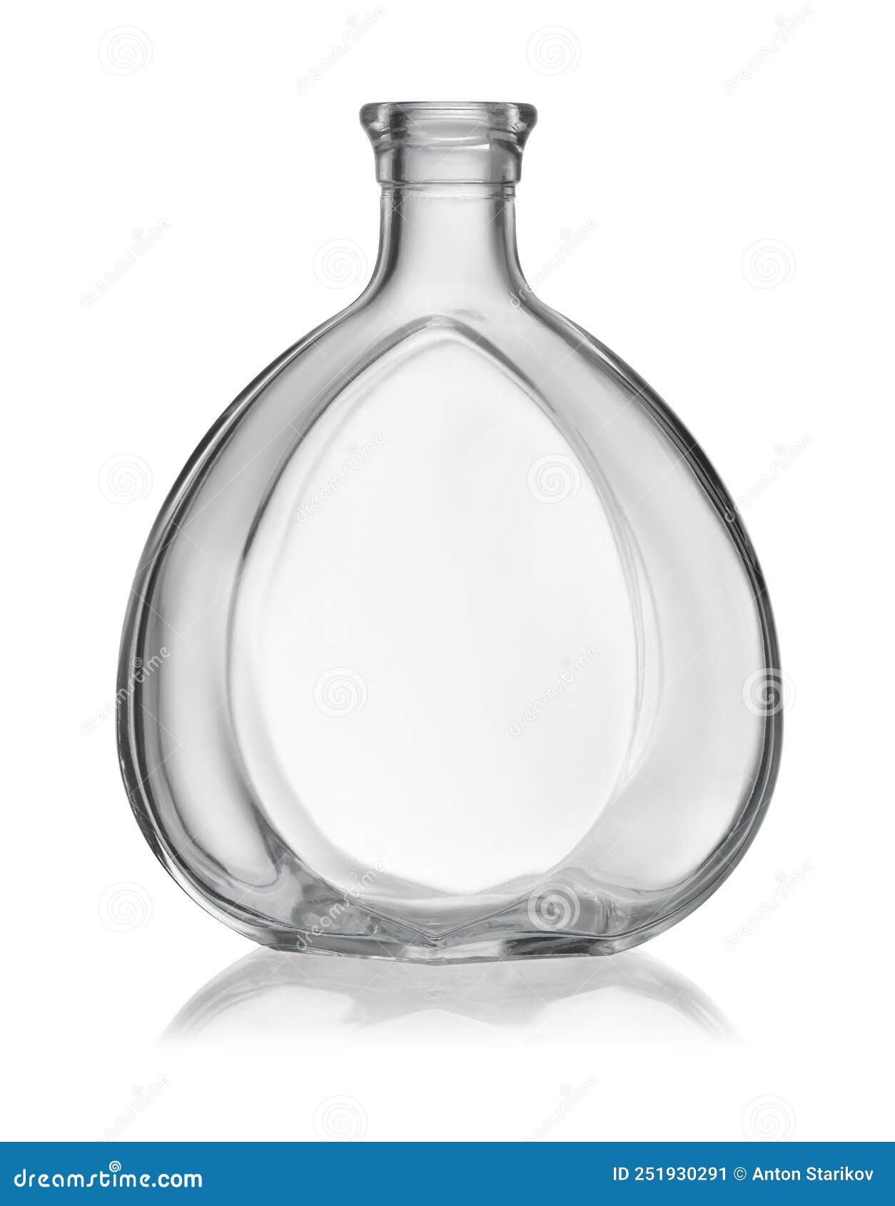 Front View of Empty Clear Glass Alcohol Bottle Stock Image - Image of ...