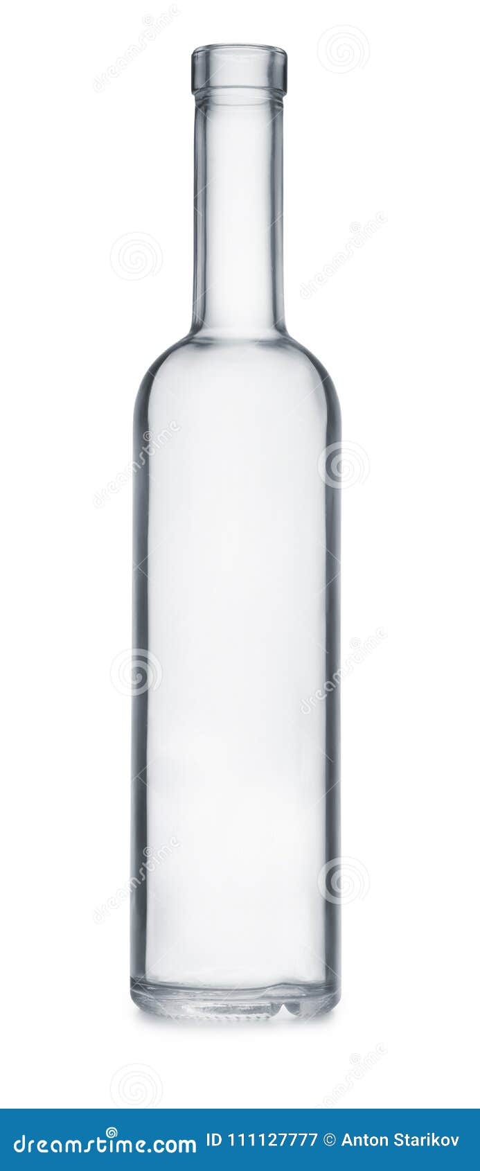 Front View of Empty Clear Glass Bottle Stock Image - Image of mock ...