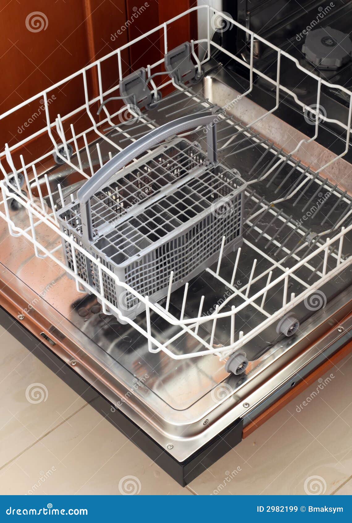 Front View of Empty Dishwasher Stock Image - Image of home, lifestyle ...