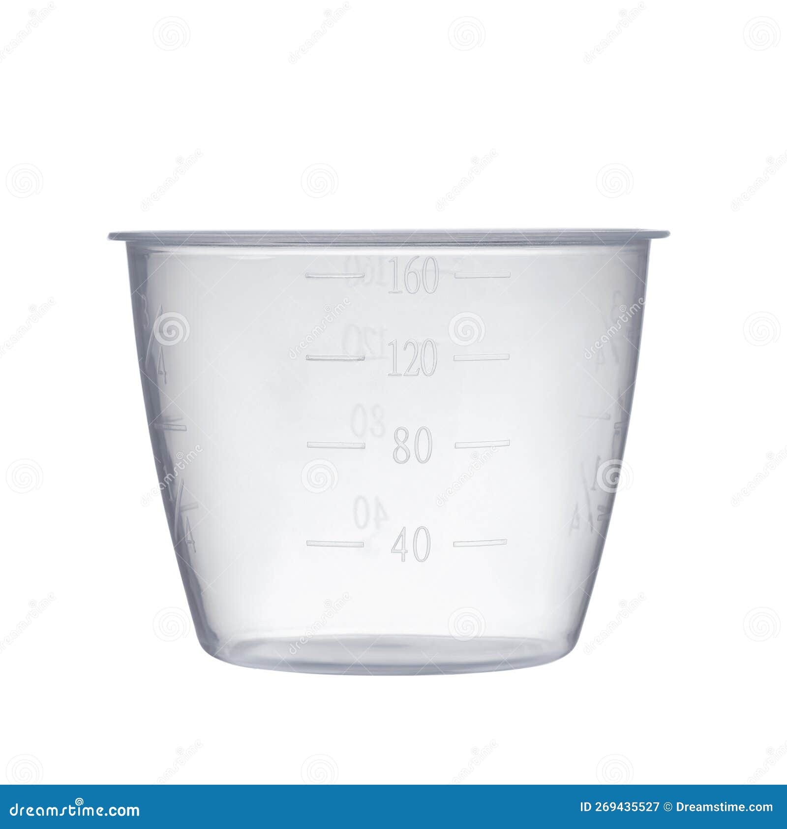 Front View of Empty Plastic Measuring Cup Stock Image - Image of glass ...