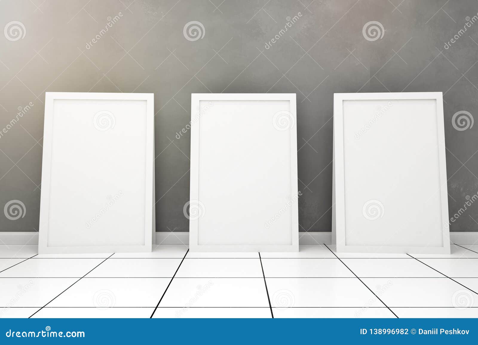 Front View of Empty Posters Stock Illustration - Illustration of ...