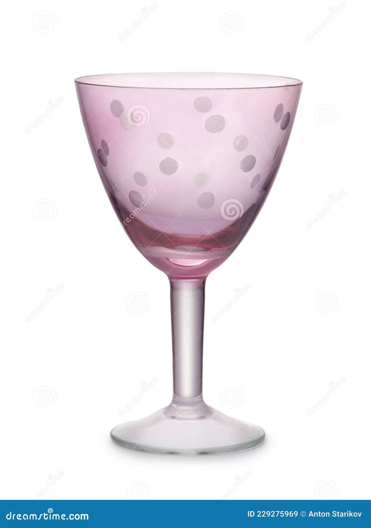 Front View of Empty Retro Wine Glass Stock Image - Image of elegant ...