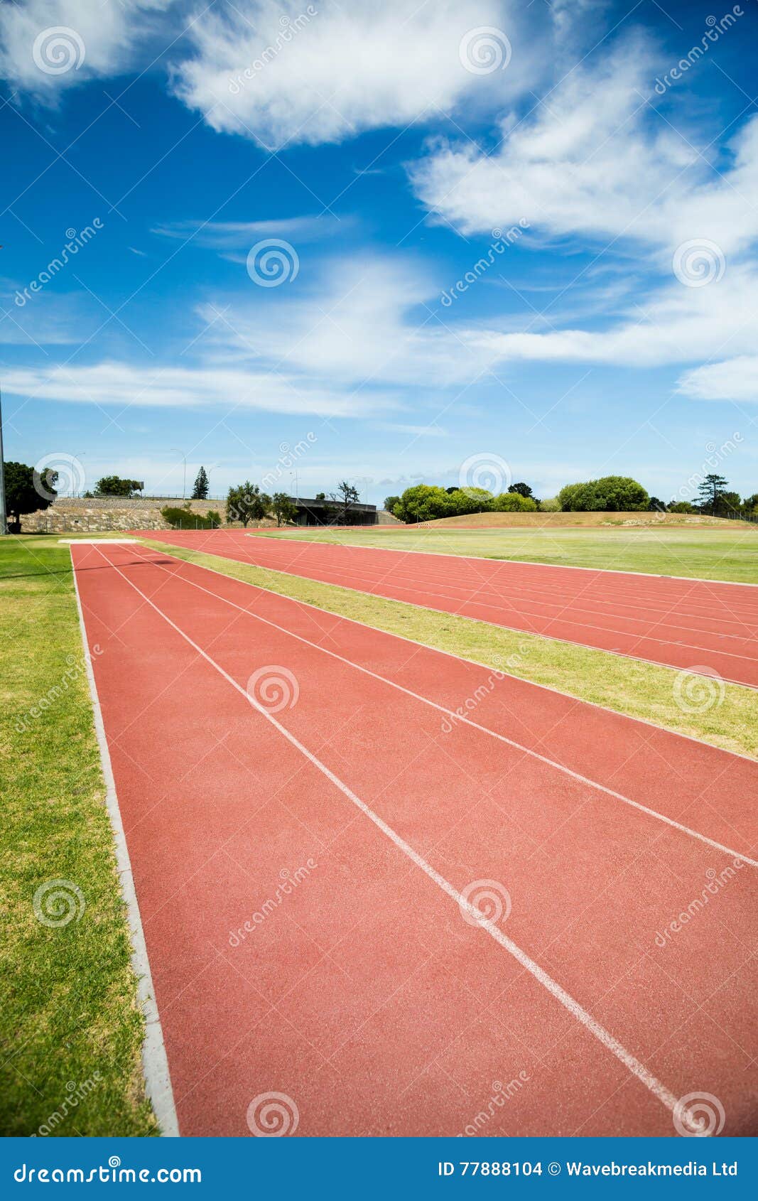 Front View of Empty Running Track Stock Photo - Image of absence ...