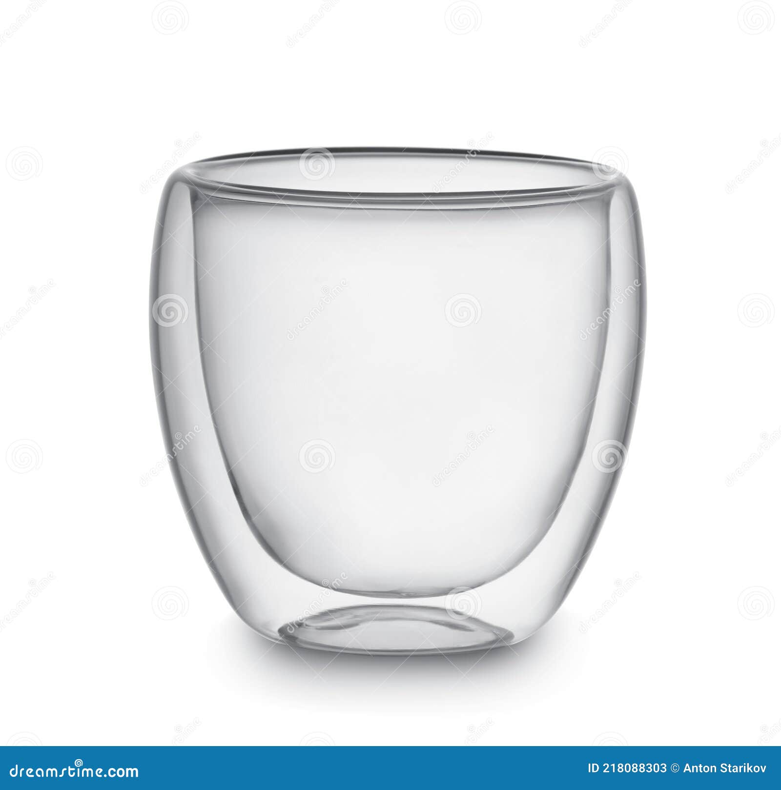 Empty Transparent Double Wall Glass Stock Image - Image of cool, clean ...