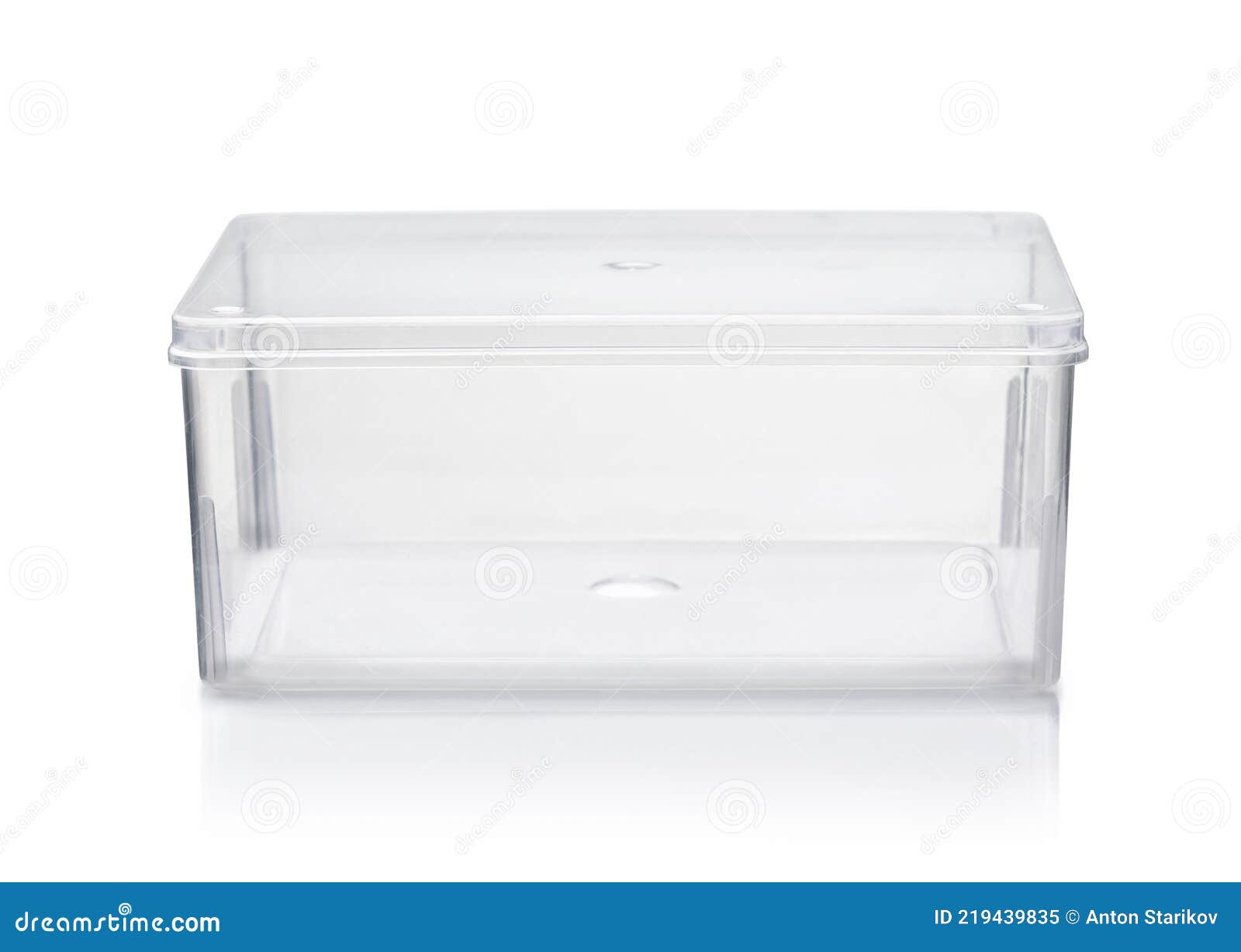 Front View of Empty Transparent Plastic Box Stock Image - Image of ...