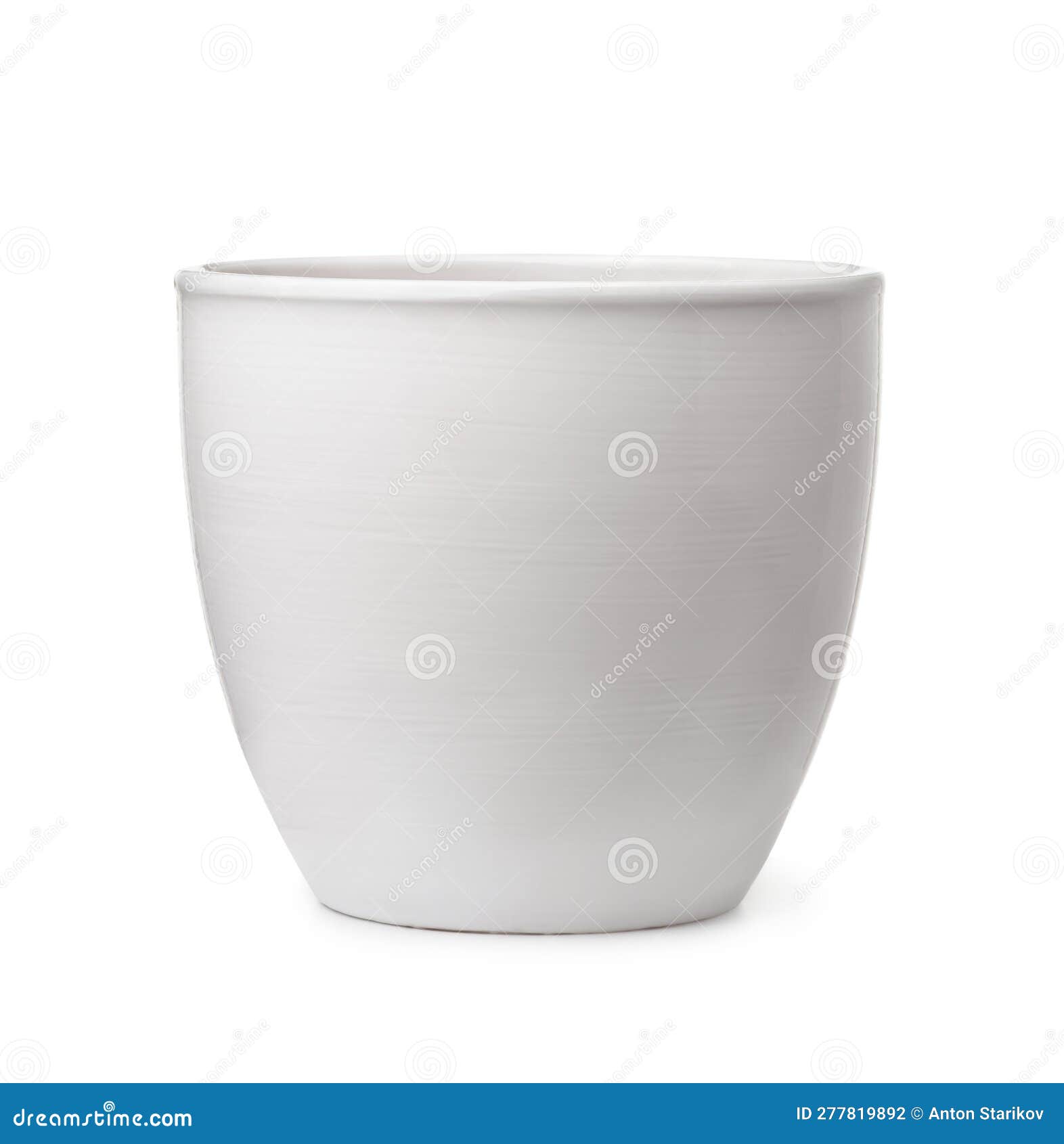 Front View of Empty White Ceramic Flower Pot Stock Photo - Image of ...